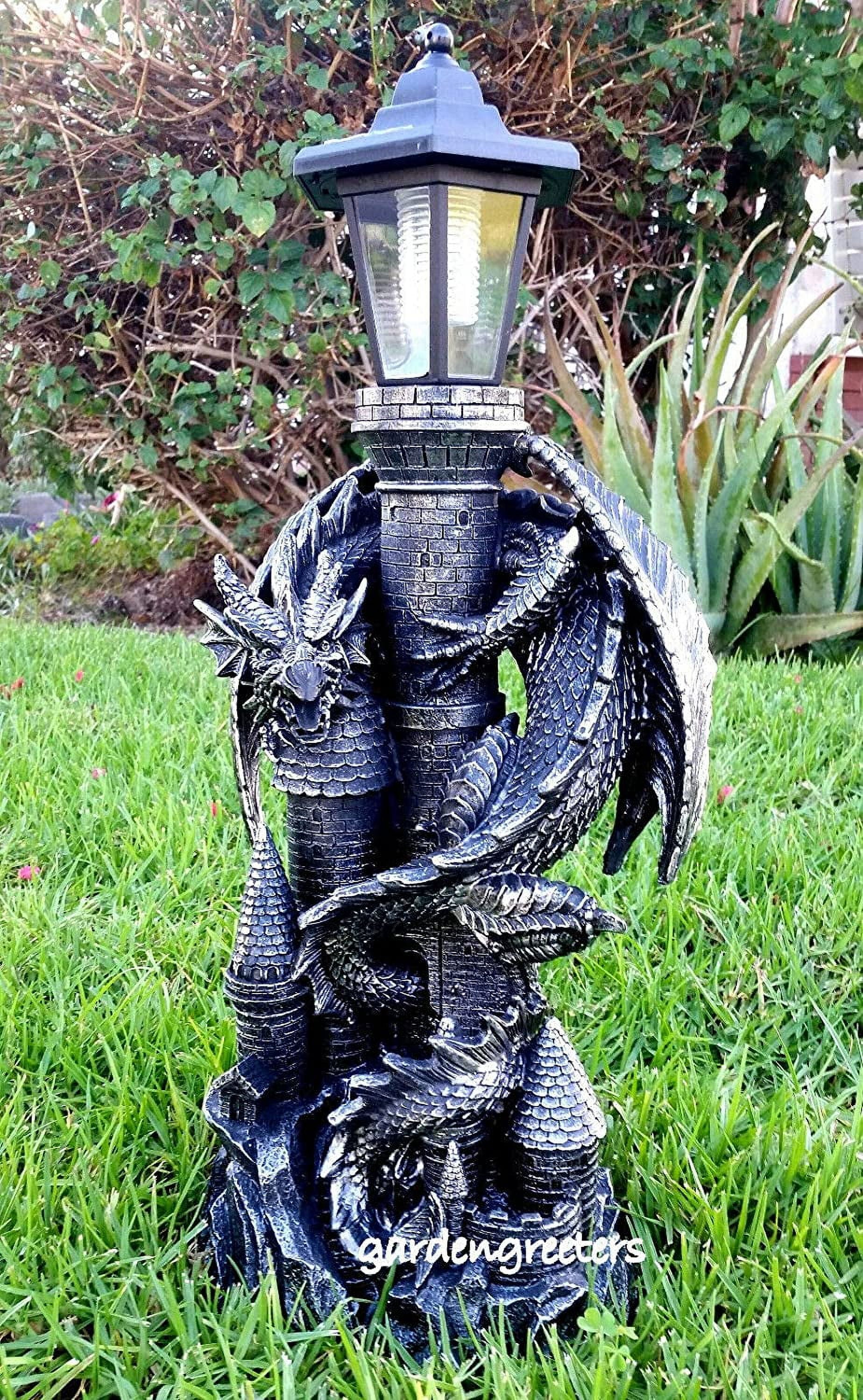 Dragon with Solar Light Statue Solar Dragon Lantern Figurine-f ...