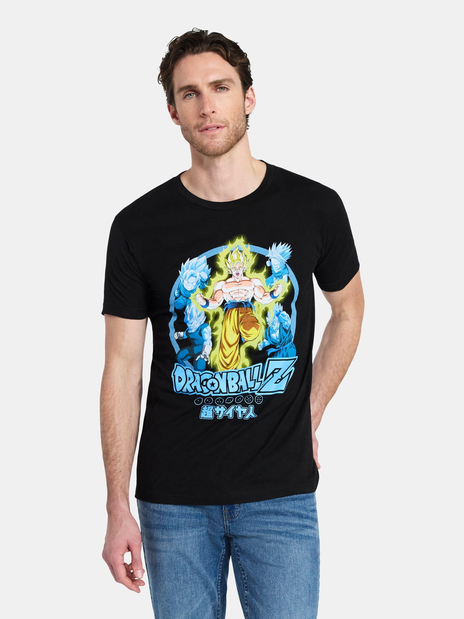Dragon Ball Z Men's and Big Men's Graphic Tee with Short Sleeves, Sizes ...