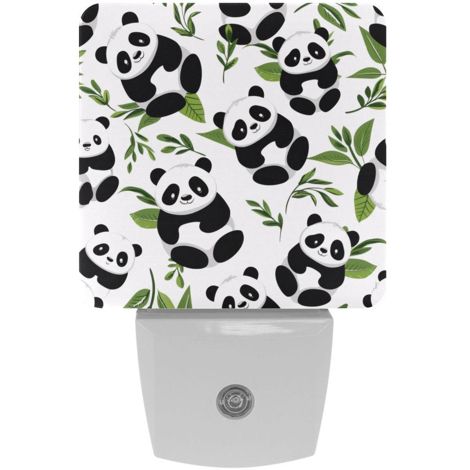 DragonBtu 2 Pack Pandas Leaves LED Night Lights Plug into Wall, Dusk to ...