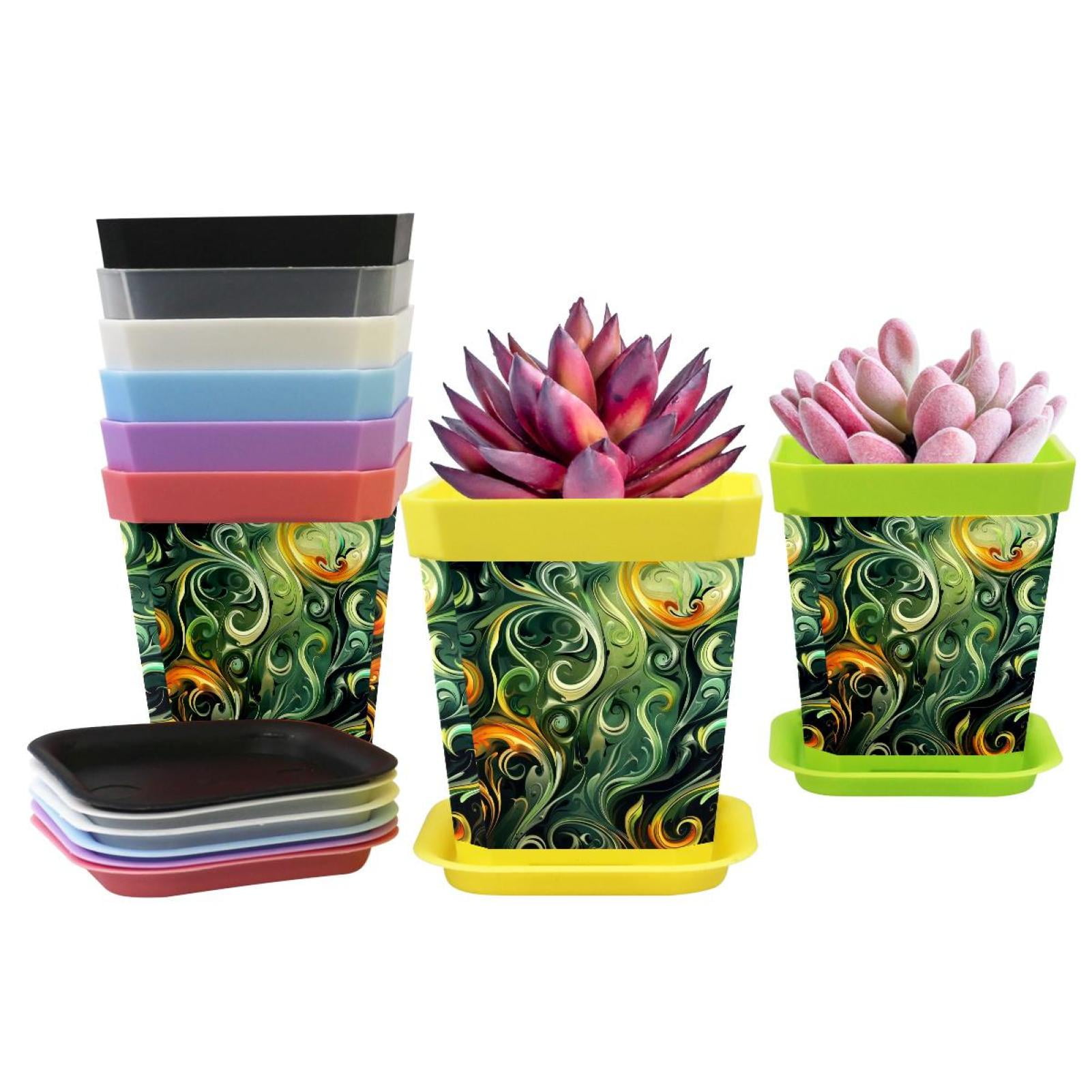 DragonBtu Abstract Artistic Swirl Pattern Plant Pots - 2.75x3.14x1.96 ...