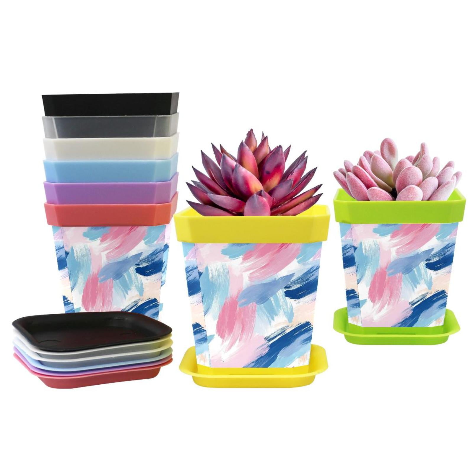 DragonBtu Abstract Hand Painted Pattern Plant Pots - 2.75x3.14x1.96 in ...