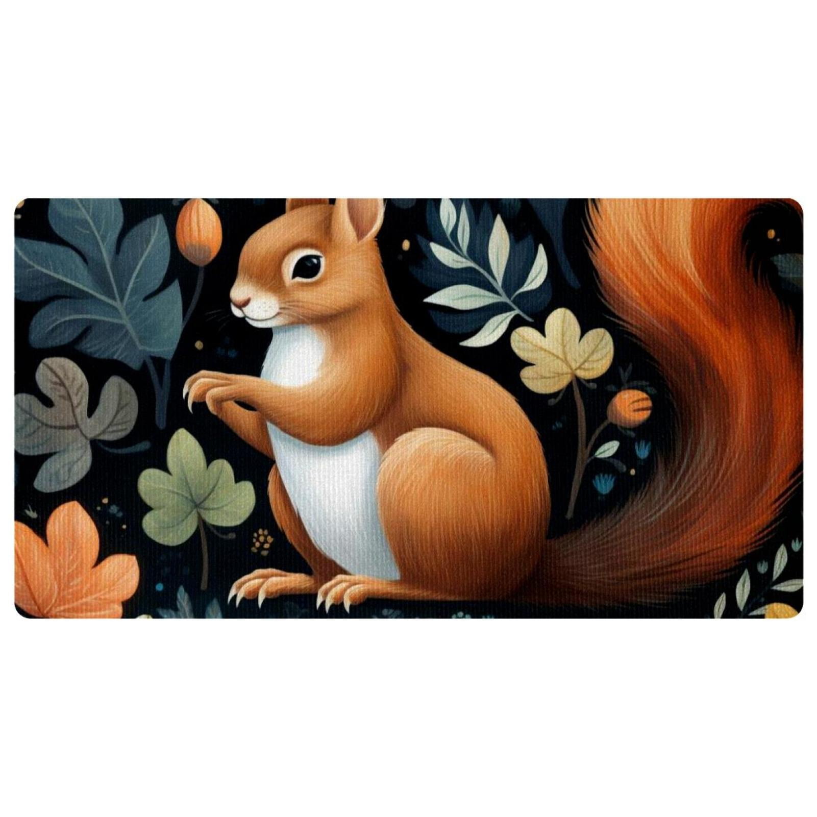 DragonBtu Anti Fatigue Mats for Kitchen Floor, Squirrel Leaves Cartoon ...