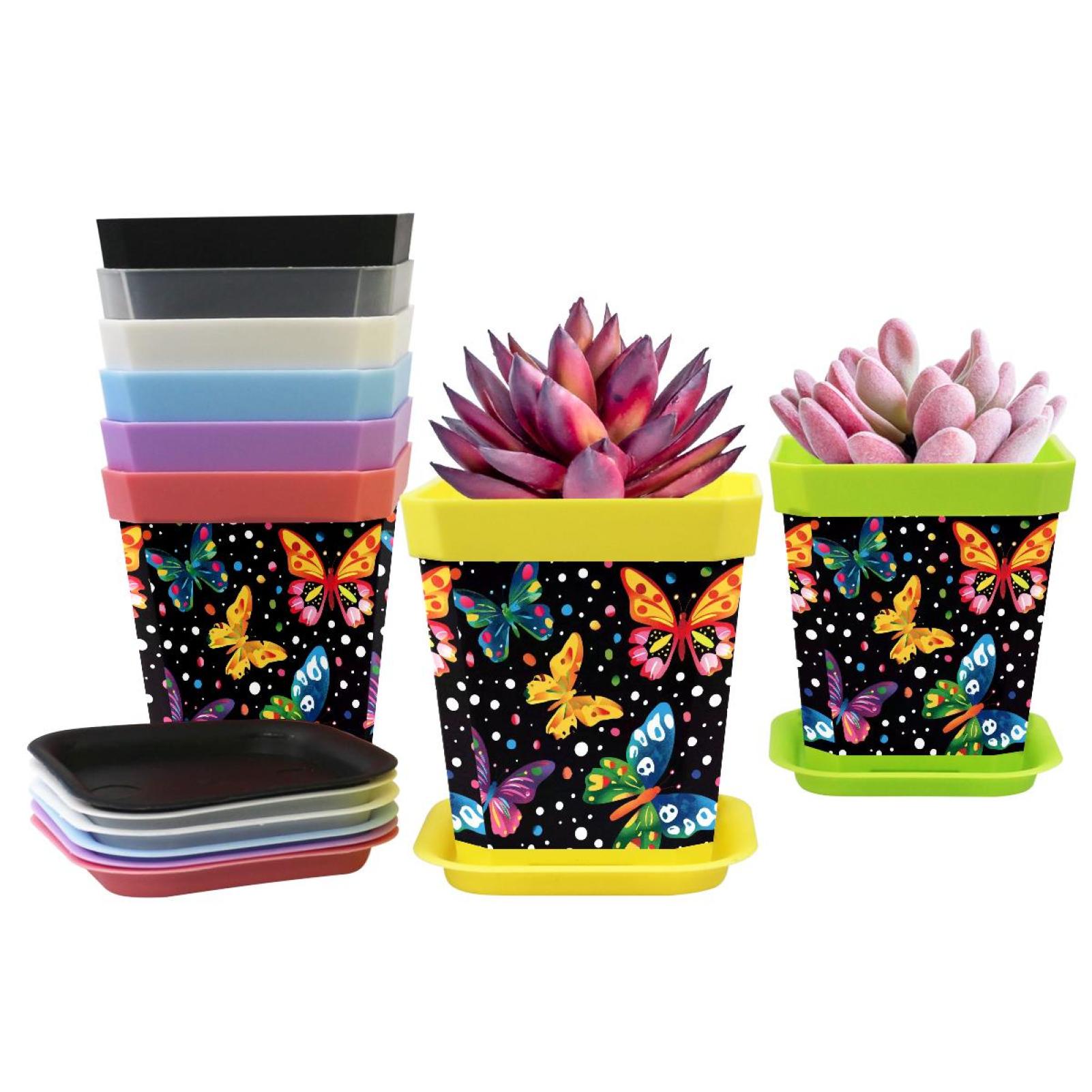 DragonBtu Butterflies Color Polka Dot Plant Pots - 2.75x3.14x1.96 in ...
