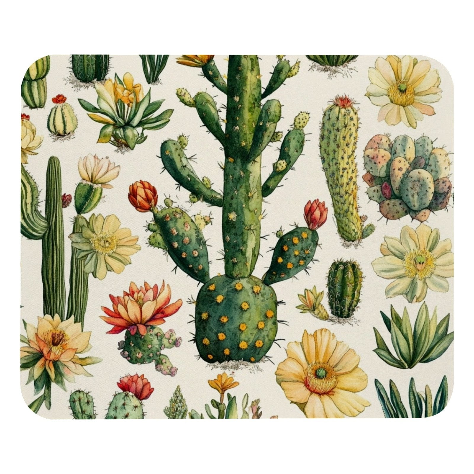 DragonBtu Colorful Desert Cacti Small Mouse Pad - Smooth Surface, 8.3" x 9.8" Non-Slip Mousepad ...