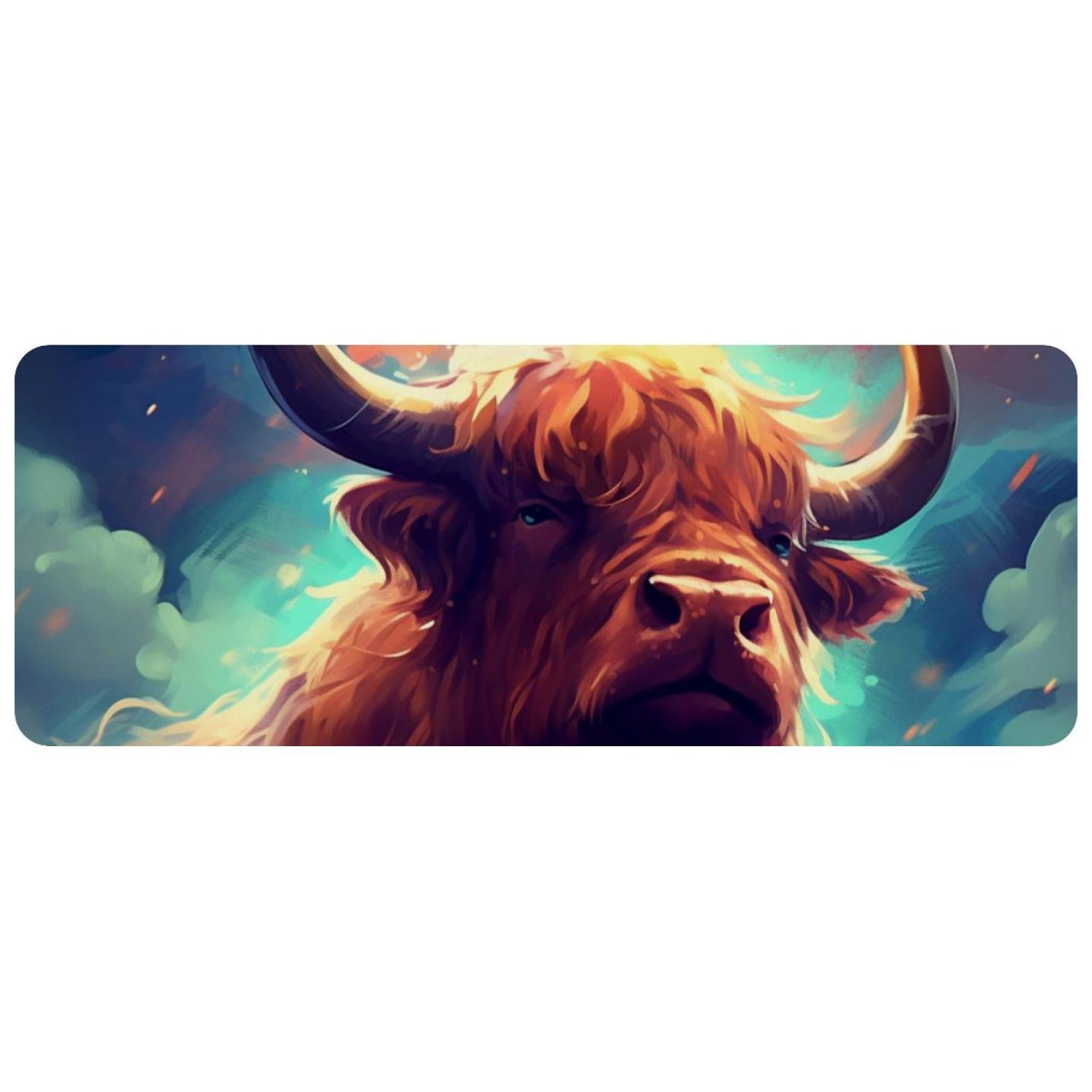DragonBtu Desk Pad Protector Alpine Cattle, Large Mouse Pad, Office Desk Mat with Non-Slip ...