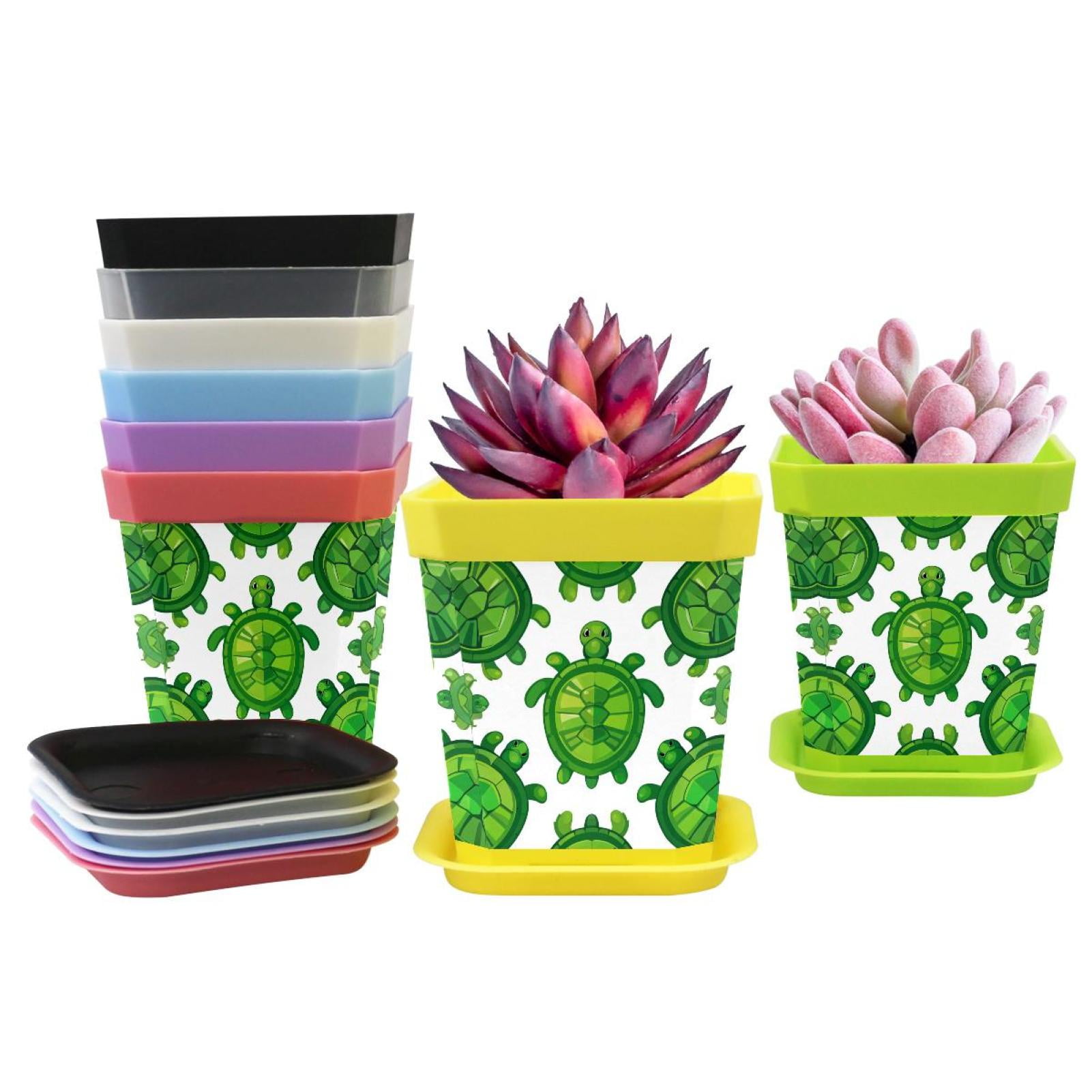 DragonBtu Flower Pots Plastic Planters Indoor Plant Pots, Cartoon ...