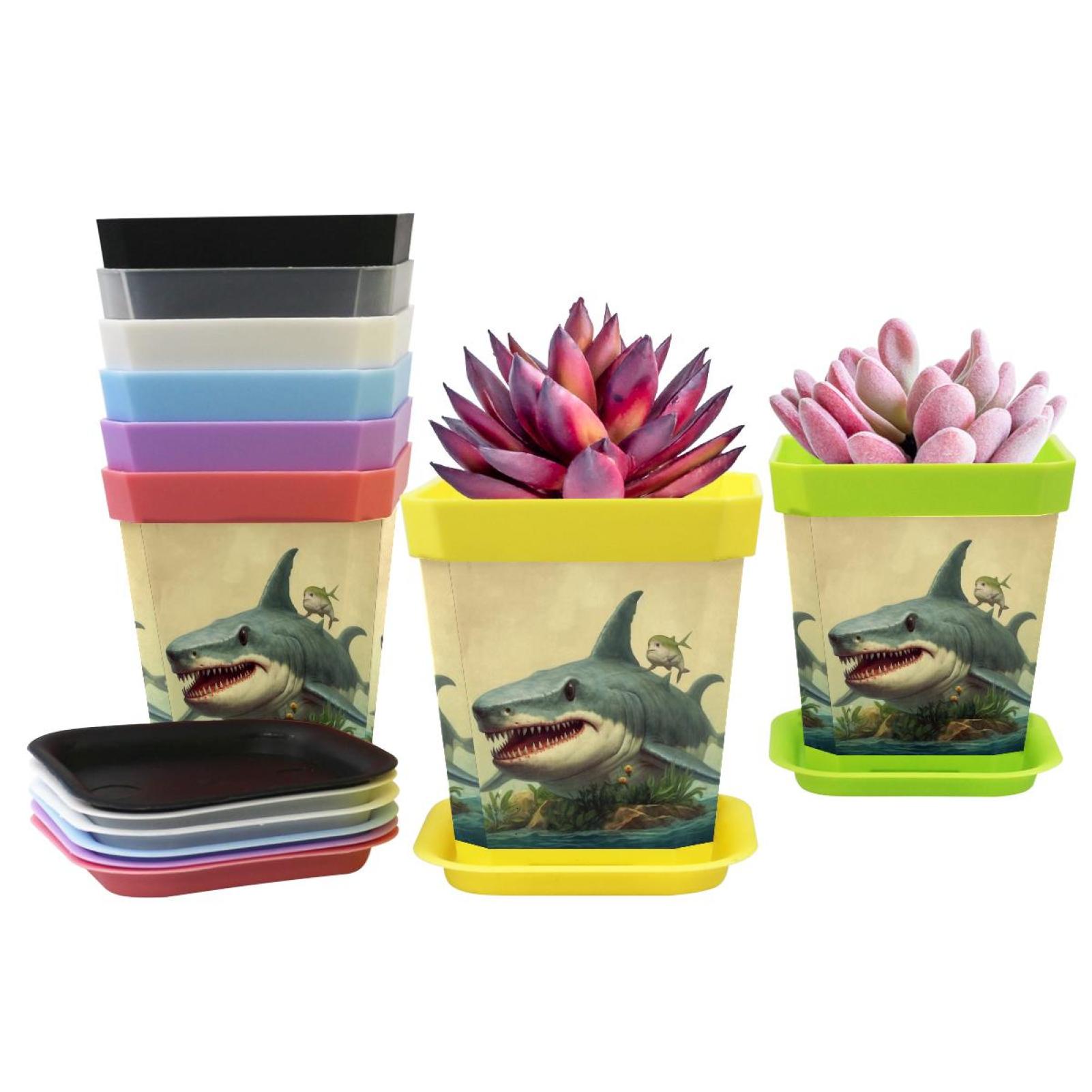 DragonBtu Flower Pots Plastic Planters Indoor Plant Pots, Dinosaur ...