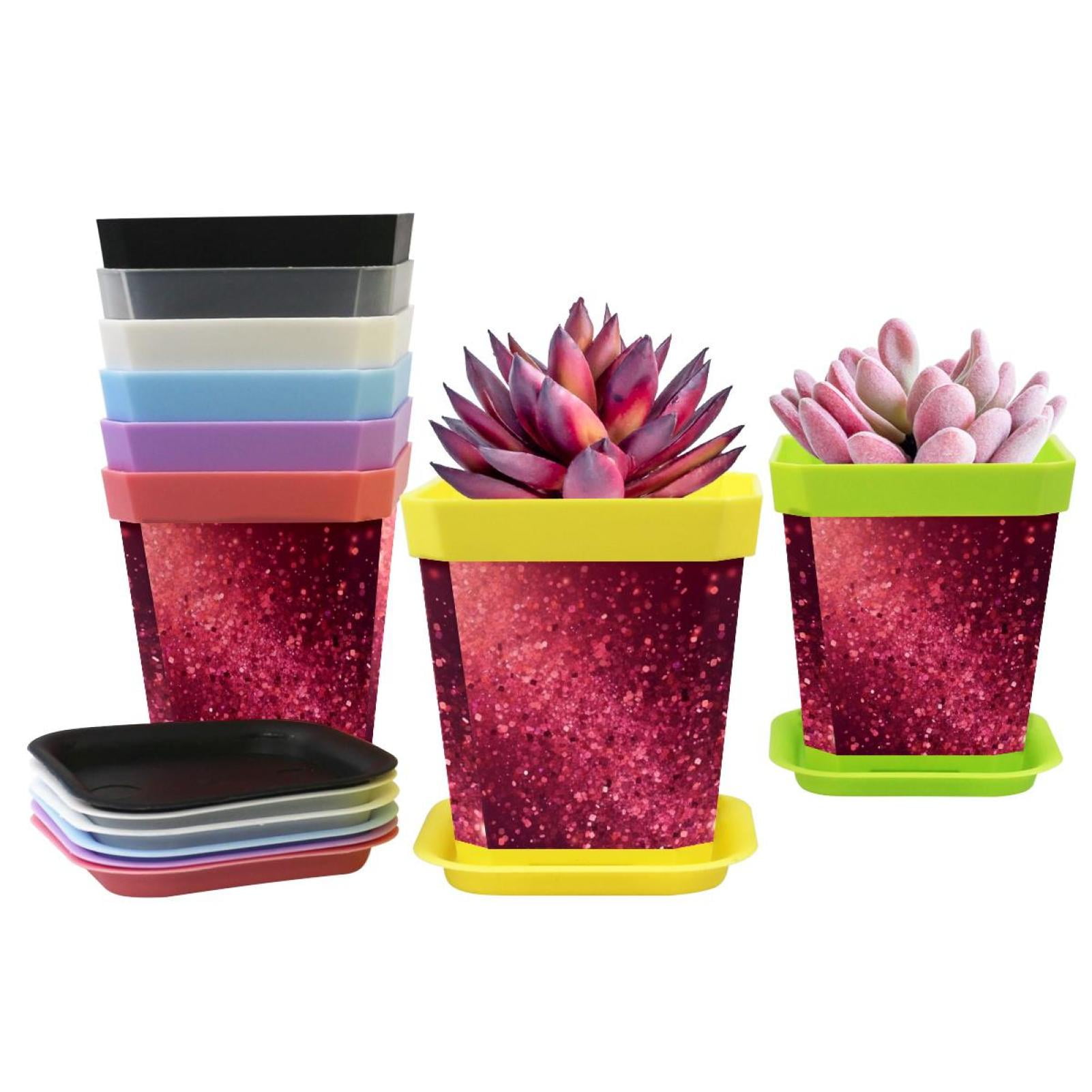 DragonBtu Flower Pots Plastic Planters Indoor Plant Pots, Sparkling ...