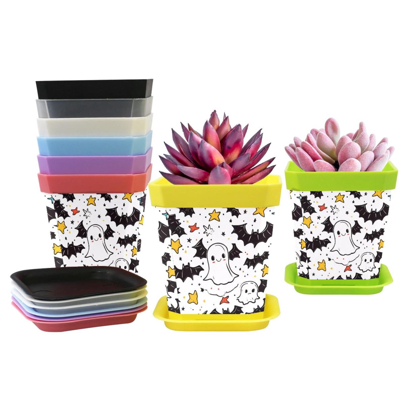 DragonBtu Ghosts Spider Web Hand Drawn Pattern Plant Pots - 2.75x3.14x1 ...