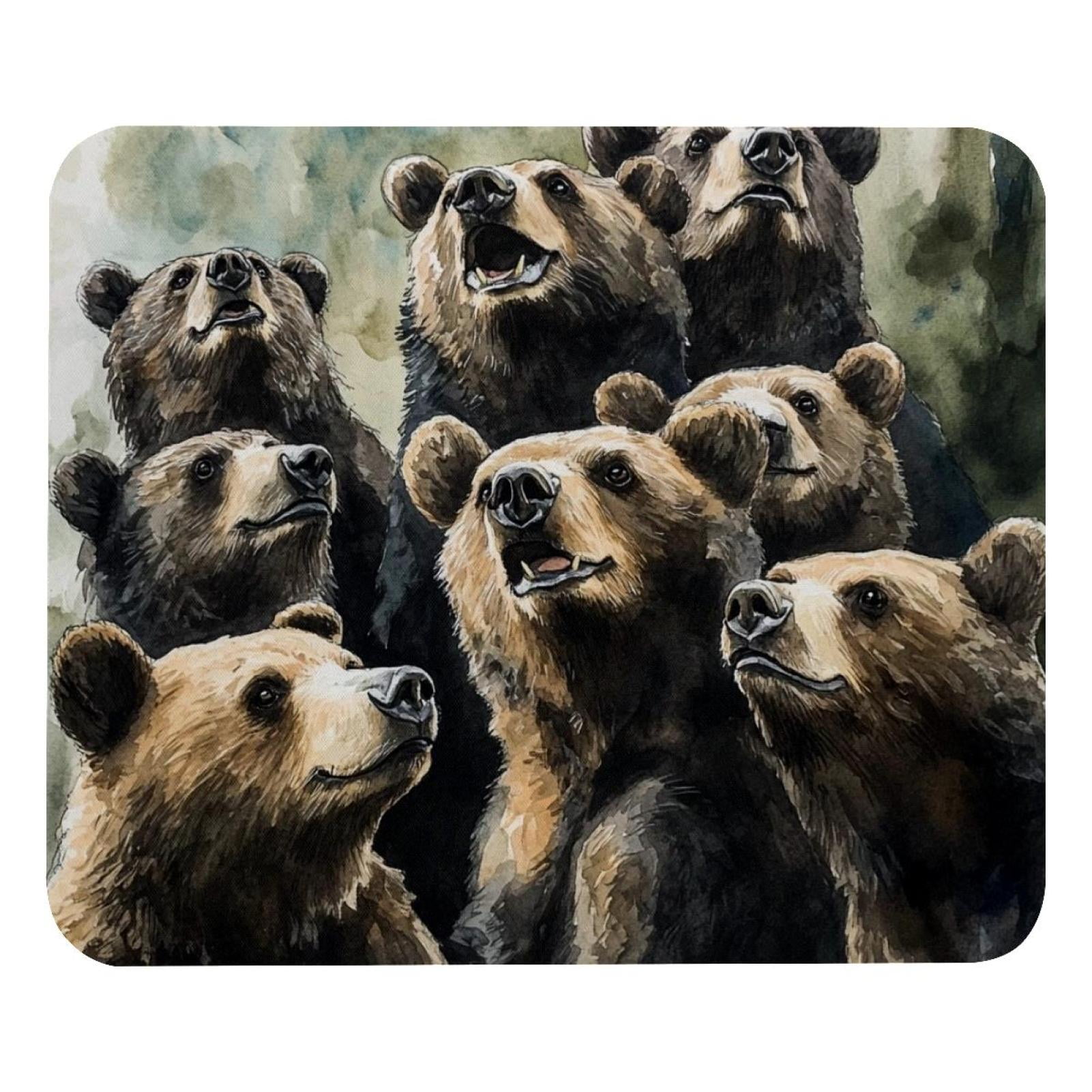 DragonBtu Mouse Pad Bears, Small Desk Pad, Desk Mat with Non-Slip ...