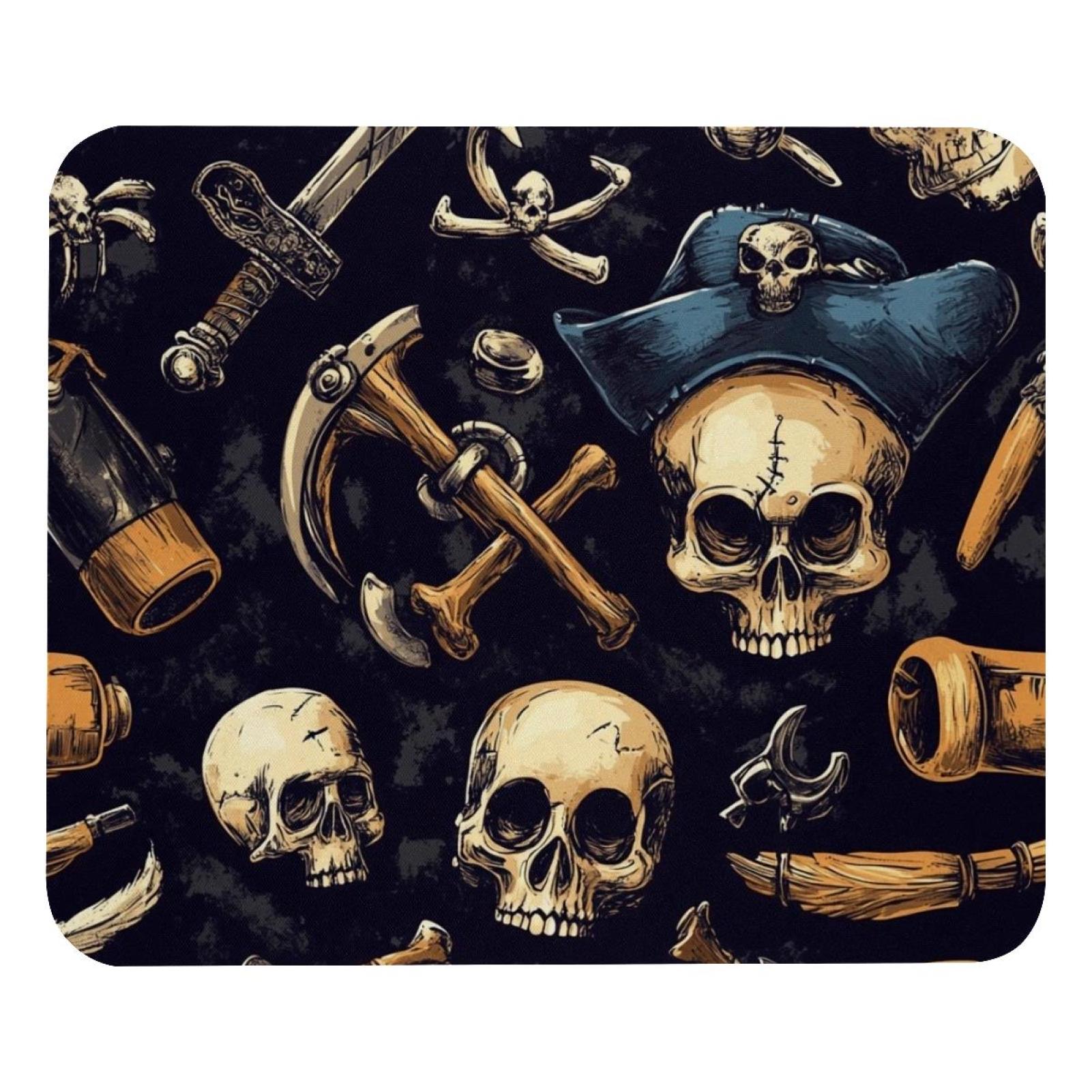 DragonBtu Mouse Pad Pirate Skulls, Small Desk Pad, Desk Mat with Non ...