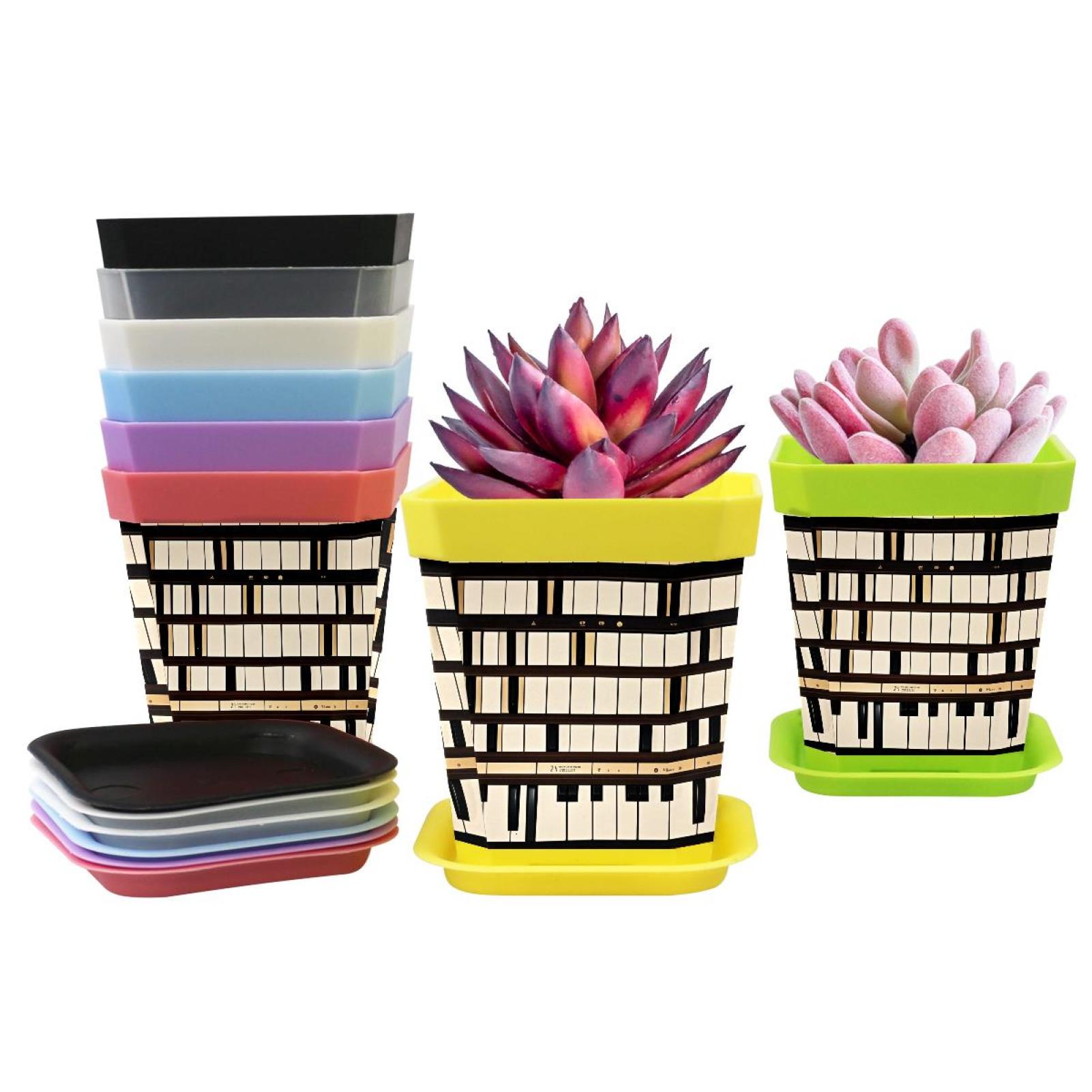 DragonBtu Piano Keys Prints Plant Pots - 2.75x3.14x1.96 in Square ...