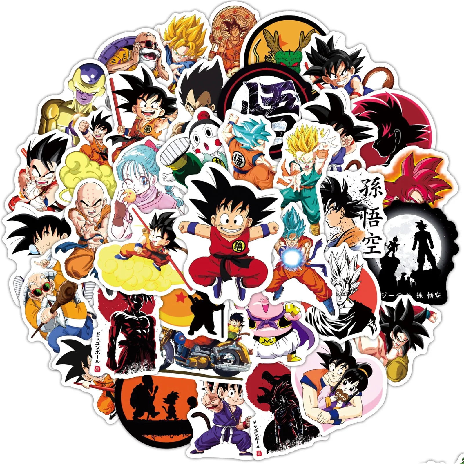 Dragonball Z Anime Themed Set of 50 Stickers Decals Set - Walmart.com