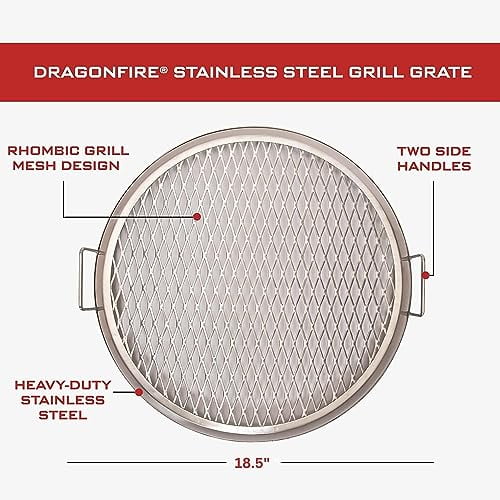 Dragonfire 18.5 Inch Stainless Steel Round Grill Grate for fire pits ...