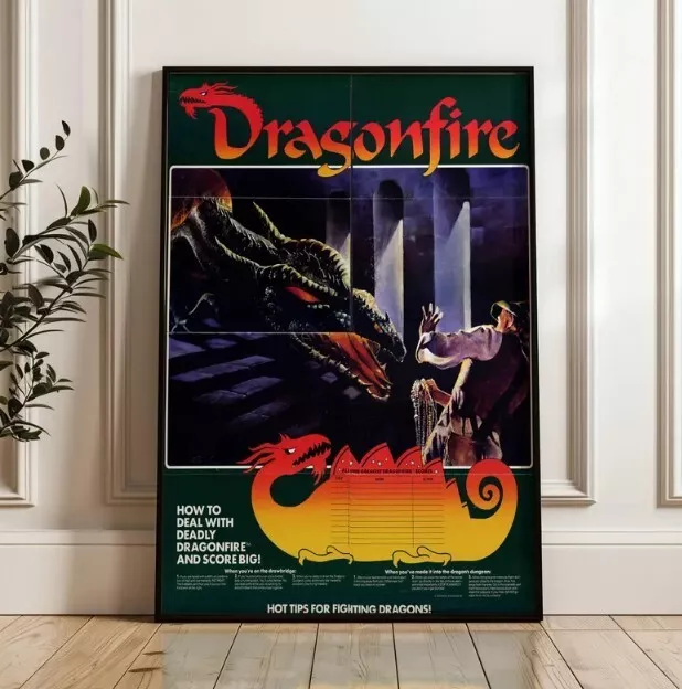 Dragonfire 90S Retro Video Game Poster Atari 2600 Game Printable Wall ...