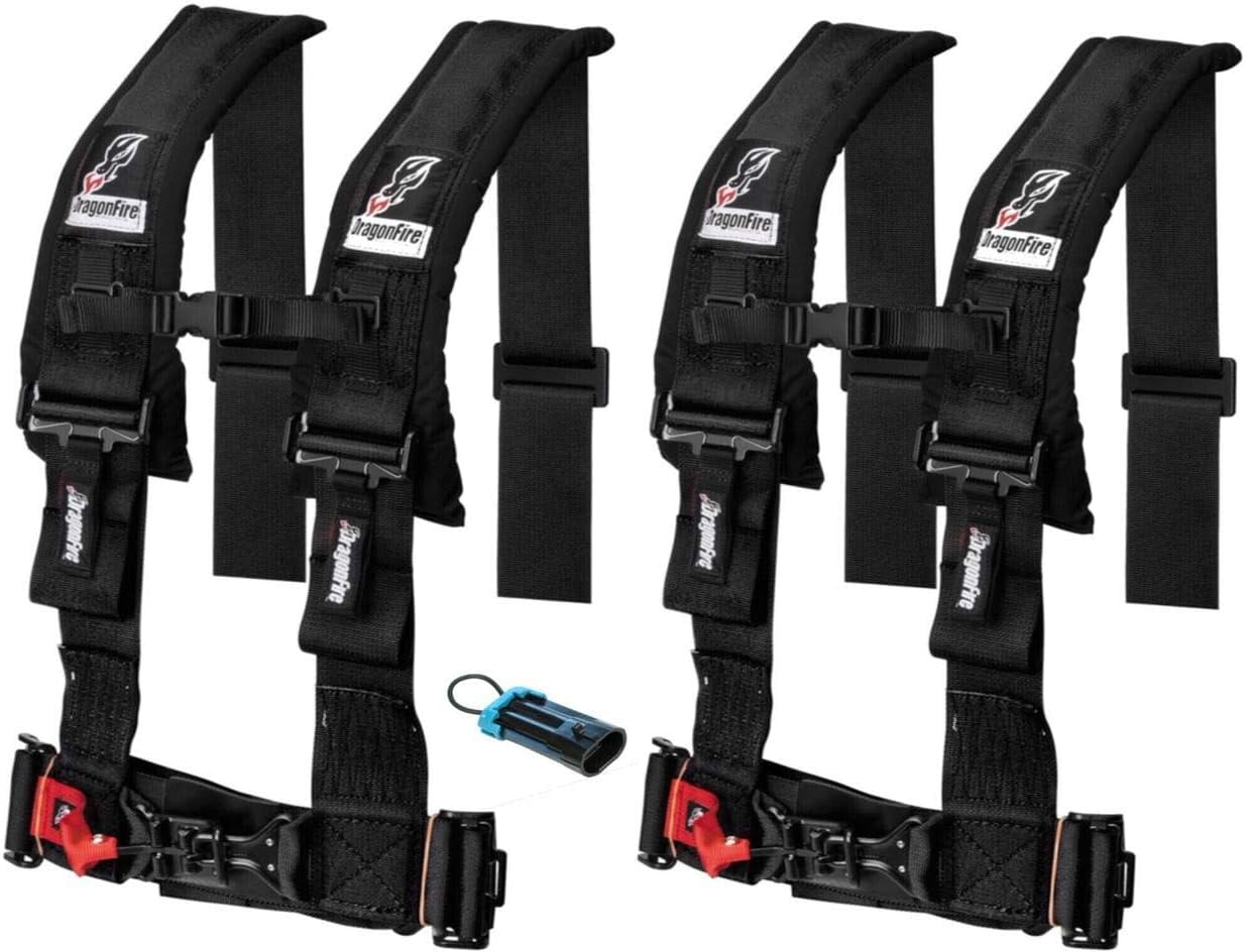 Dragonfire Racing 4-Point 3" H-Style Harness Set of 2 with Sternum Clip ...