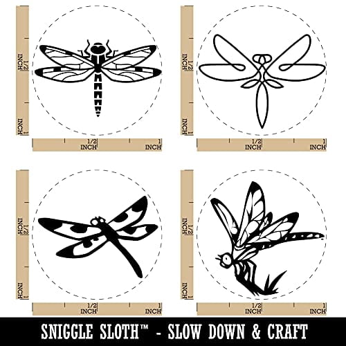 Dragonflies Dragonfly Flying Elegant Rubber Stamp Set for Stamping ...