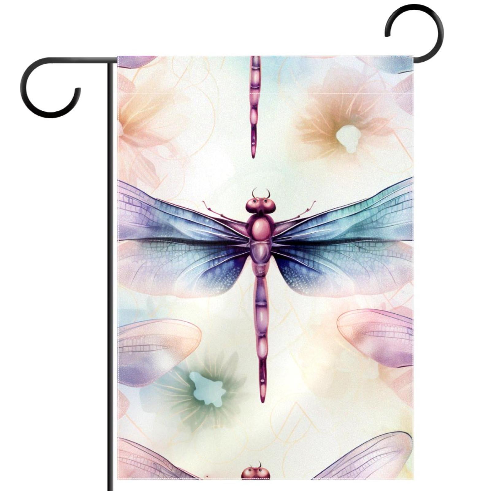 Dragonflies Garden Flag 28x40 Inch Double Sided Outdoor Yard Banner ...