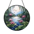 Dragonflies Over Lily Pond Stained Glass Suncatcher Window Decor Lake ...