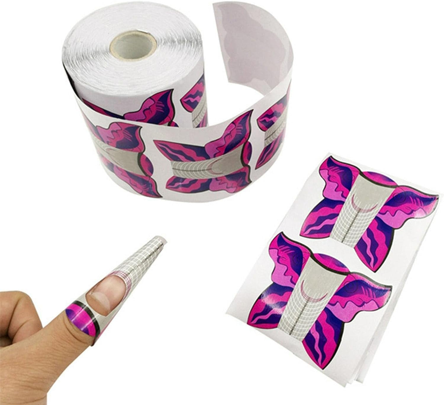 Dragonflies-shape Self Adhesive Gel Nail Forms 100 Pieces Nail ...