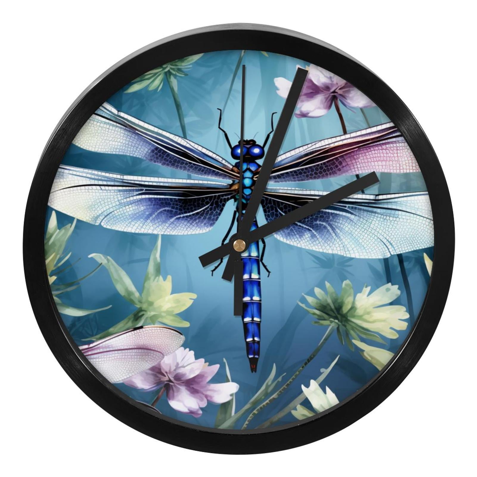 Dragonfly 9.8 Inch Silent Round Digital Wall Clock - Battery Operated ...