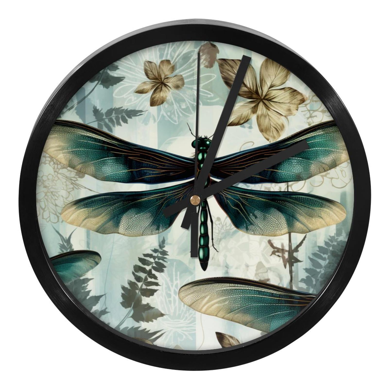 Dragonfly 9.8 Inch Silent Round Digital Wall Clock - Battery Operated ...