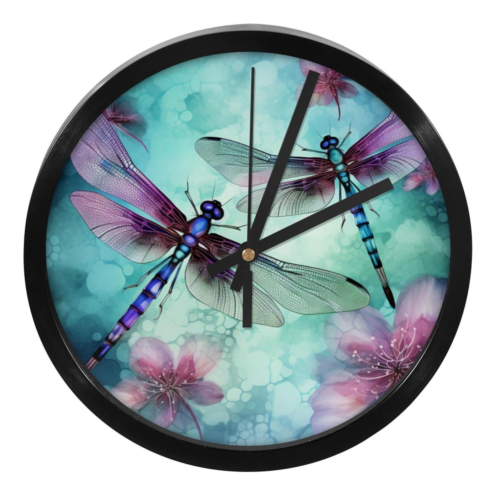 Dragonfly 9.8 Inch Silent Round Digital Wall Clock, Battery Operated ...