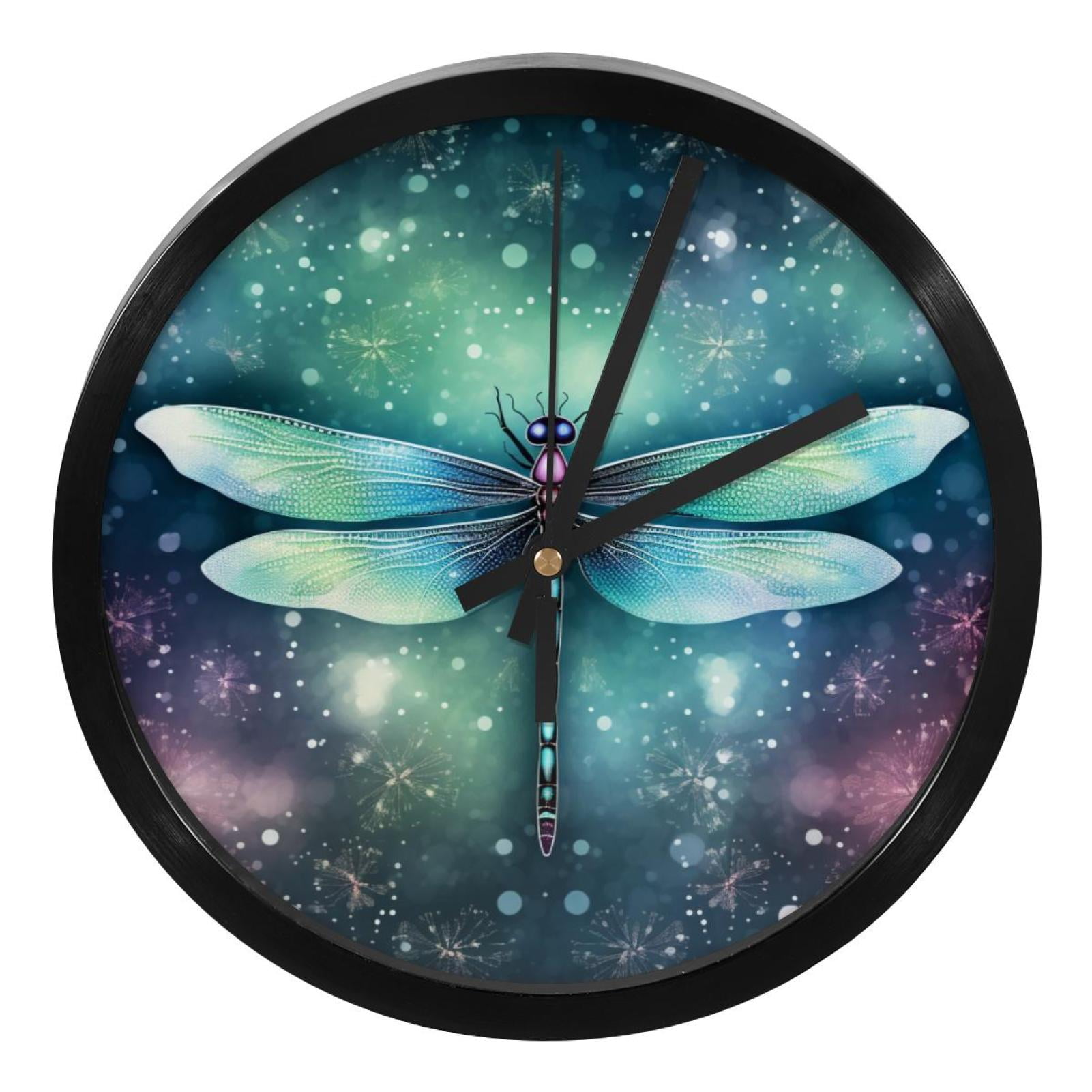 Dragonfly 9.8 Inches Silent Non-Ticking Round Digital Wall Clock for ...