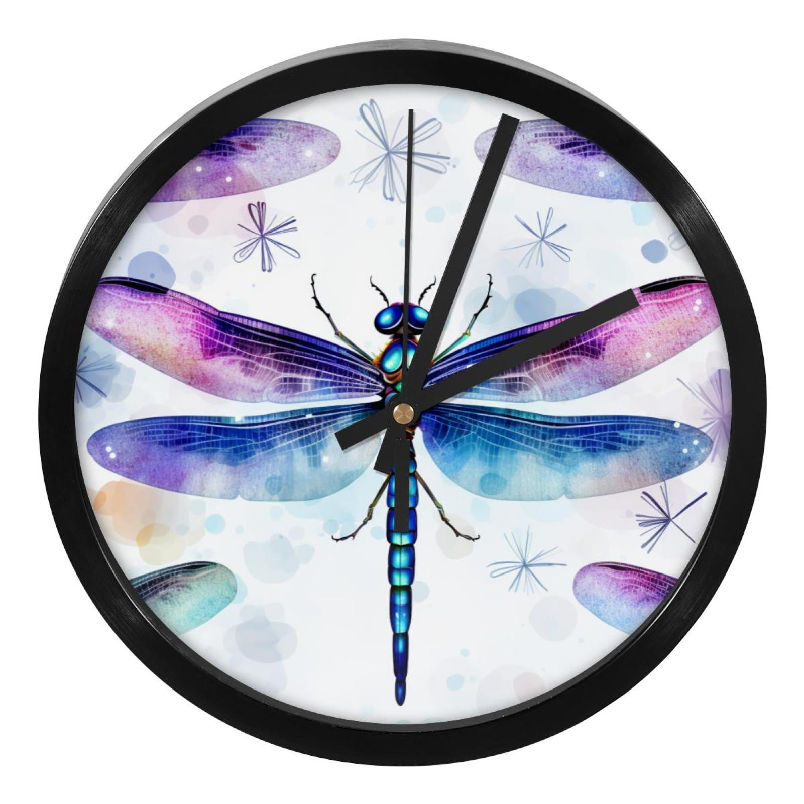 Dragonfly 9.8 Inches Silent Non-Ticking Round Digital Wall Clock for ...