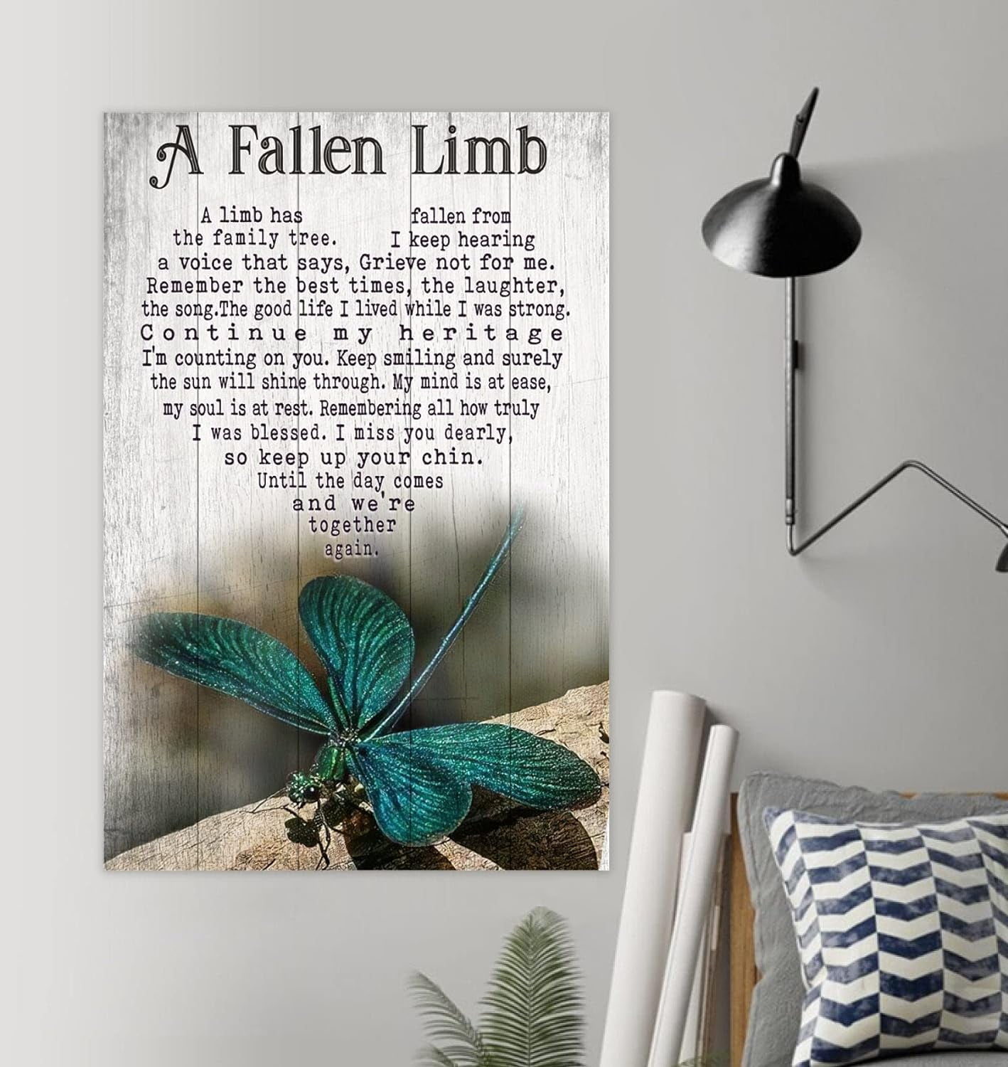 Dragonfly A Fallen Limb Farmhouse Sign Decor Poster Birthday Wedding ...