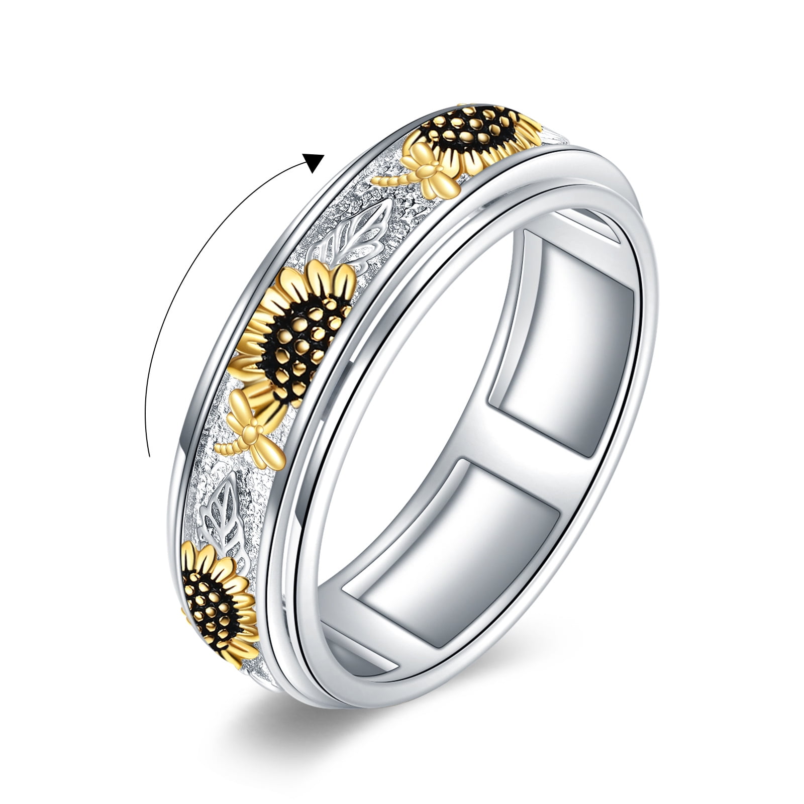 Dragonfly Anxiety Rings Sterling Silver Dragonfly Spinner Spinning ...