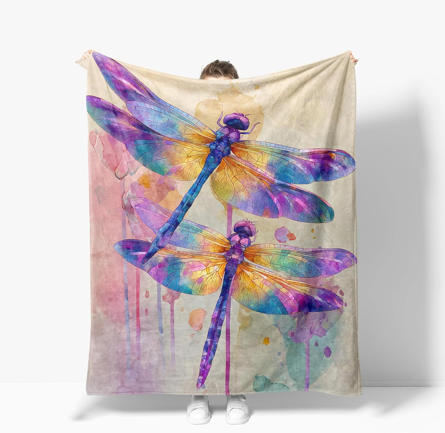 Dragonfly Blanket Animal Dragonflies Warm Decor Soft Flannel Blanket ...