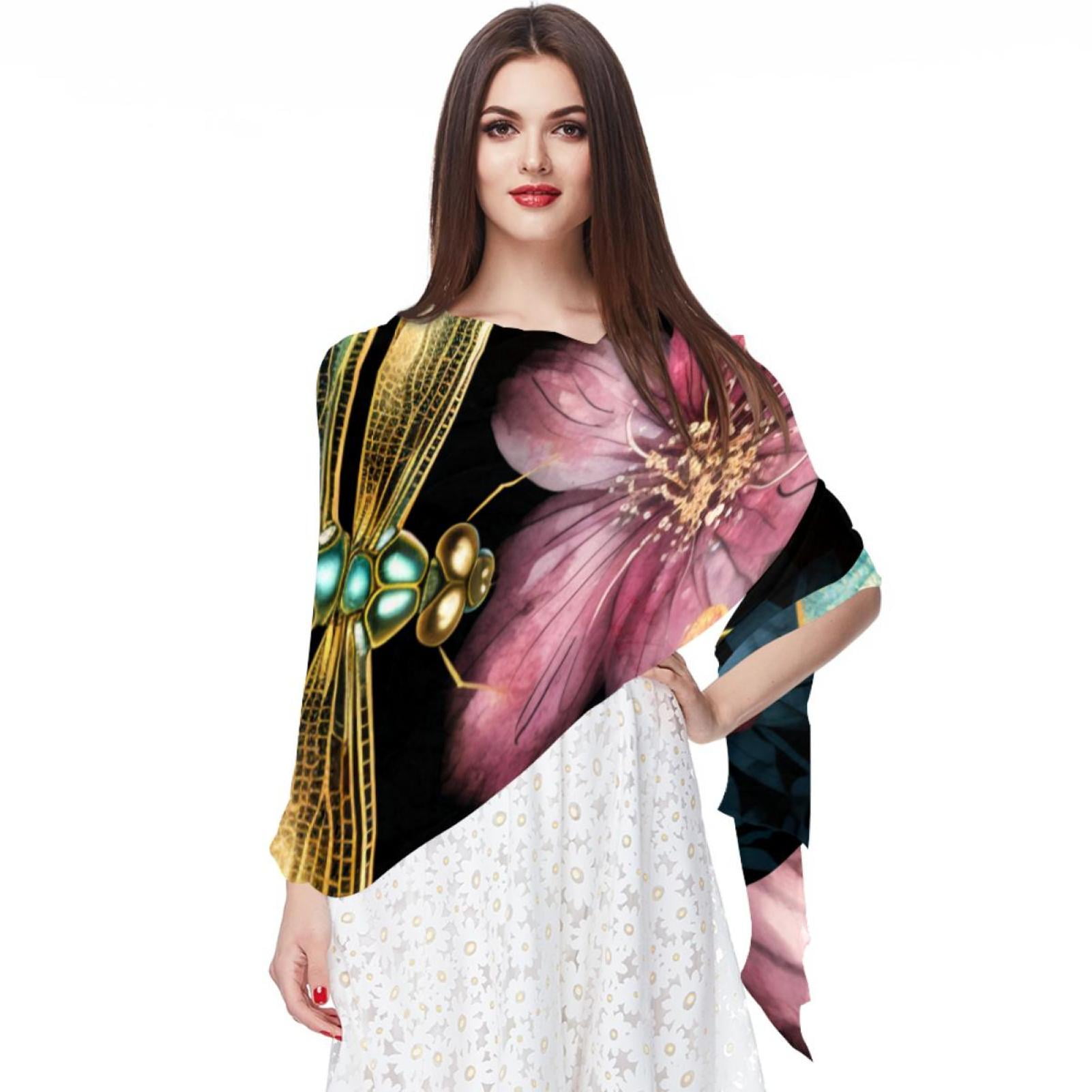 Dragonfly Breathable Chiffon Yarn Silk Scarf 180*73 - Light Translucent ...