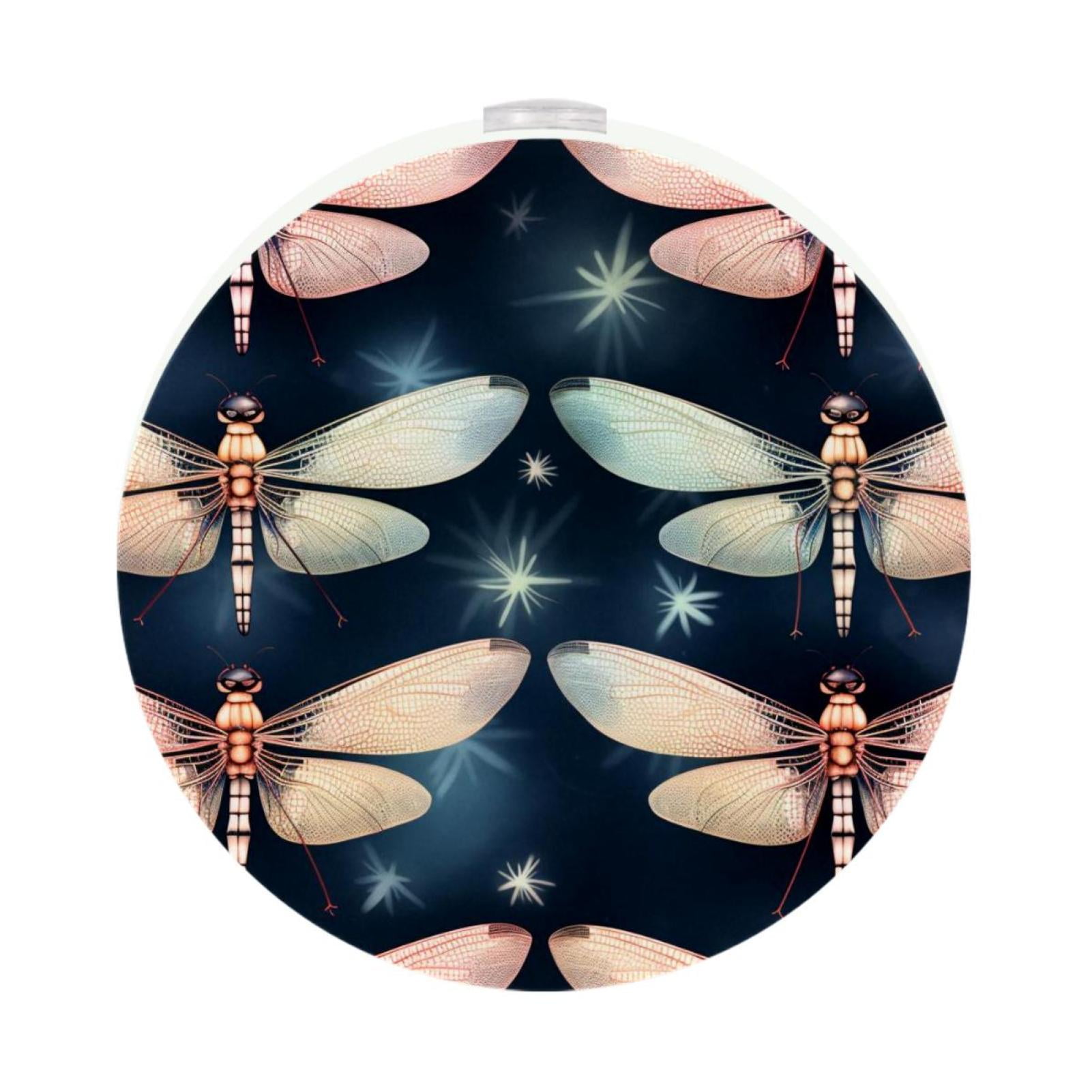 Dragonfly Bright and Compact LED Round Night Light - Set of 2, Energy ...