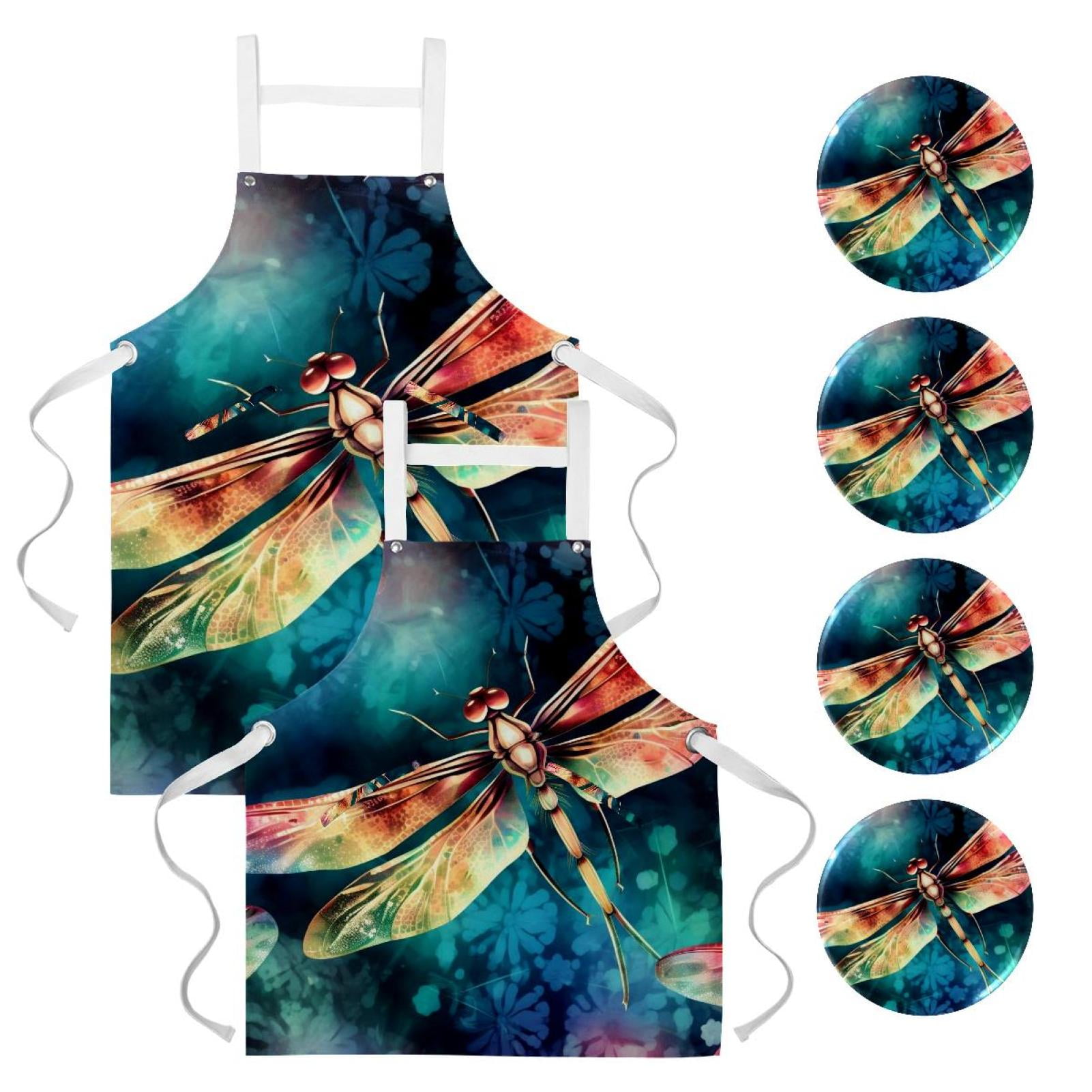 Dragonfly Button Set, Chef Apron, Art Apron - 2 Pack Waterproof Pin Set ...