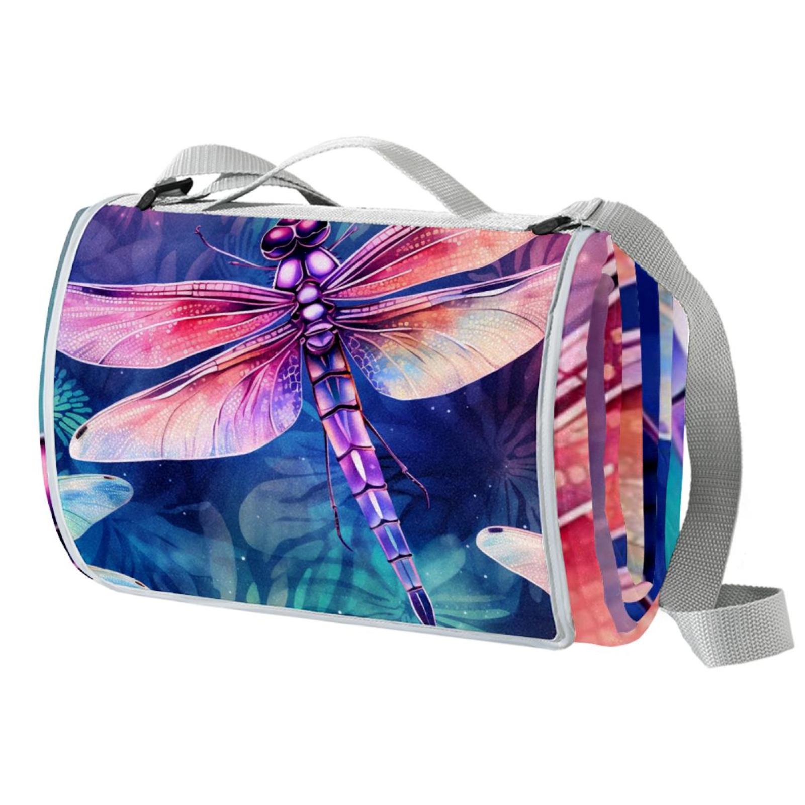 Dragonfly Canvas Picnic Mat - Waterproof Beach Blanket for Outdoor ...