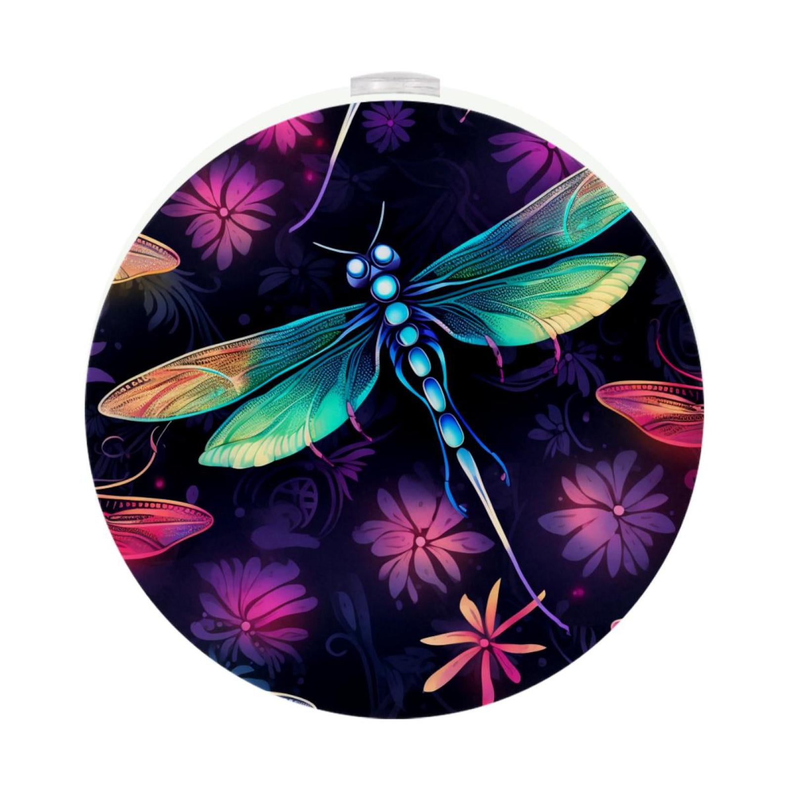 Dragonfly Circular Night Light - 2 Pack LED Wall Light, Induction Light ...