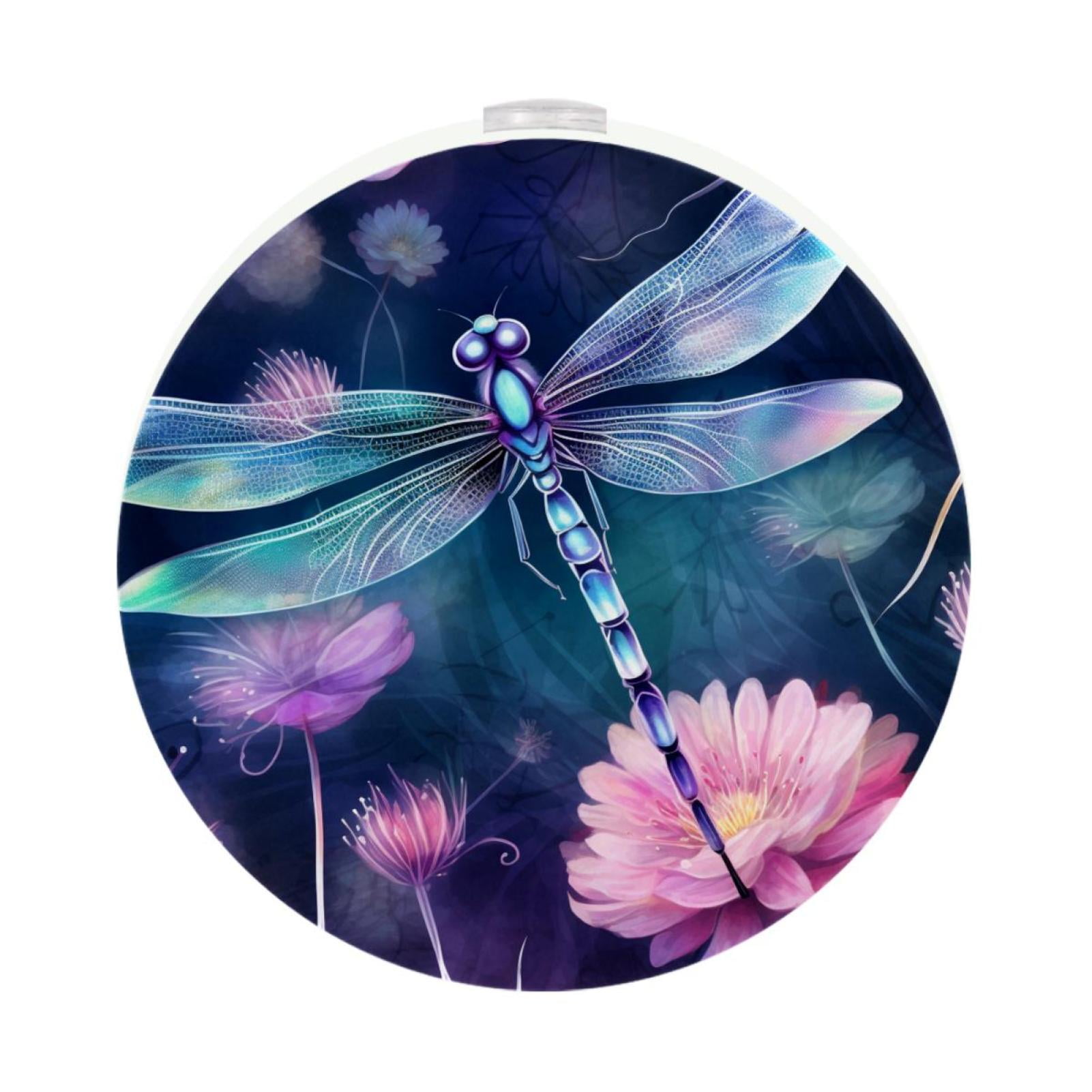 Dragonfly Circular Night Lights - Pack of Two, LED Chip, Induction ...