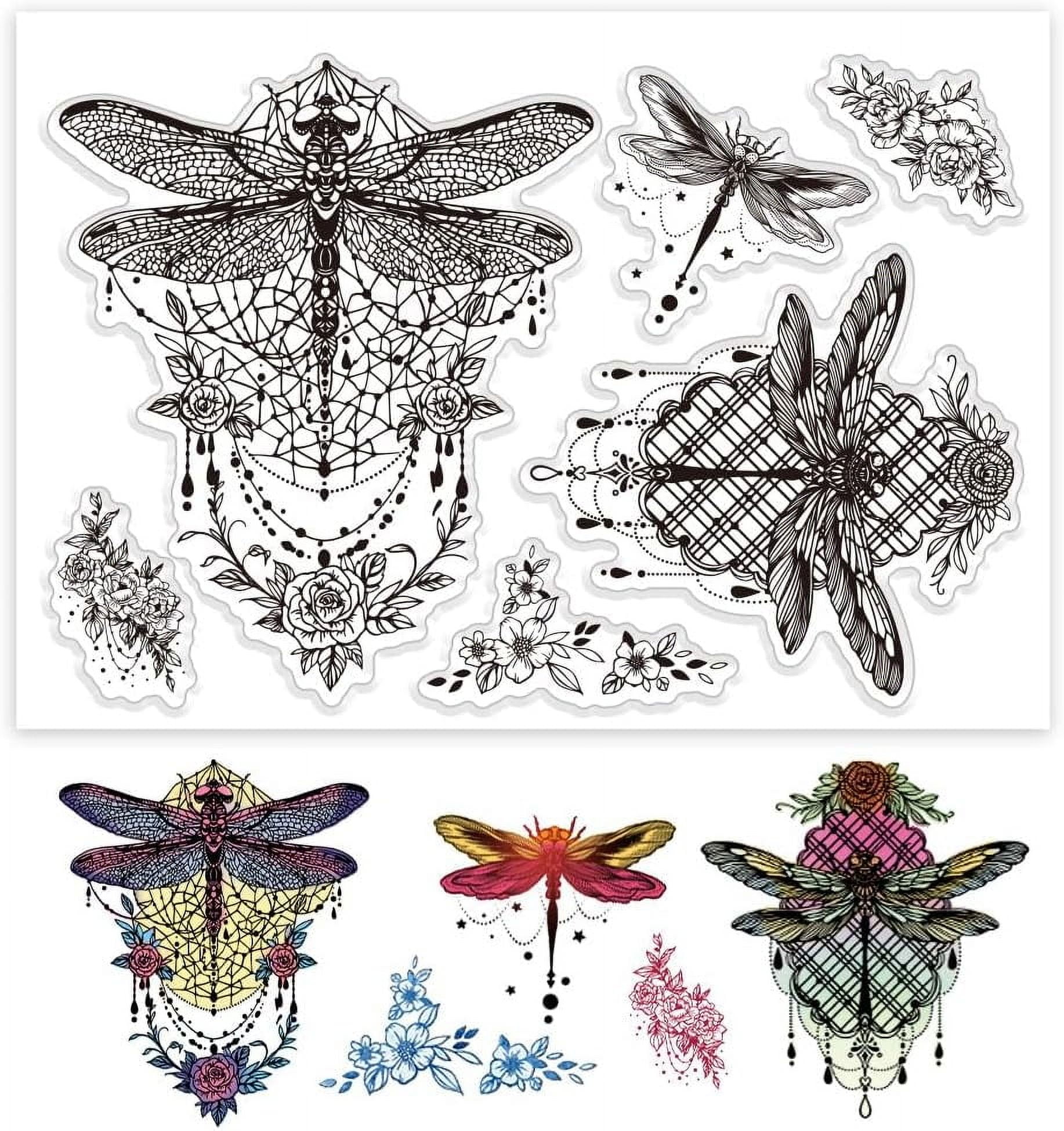Dragonfly Clear Stamps for Card Making Insect Clear Rubber Stamps ...