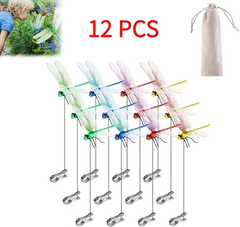 Dragonfly Clip Bug Repellent, 2025 New Fake Dragon Fly Hat Clips, 3D ...