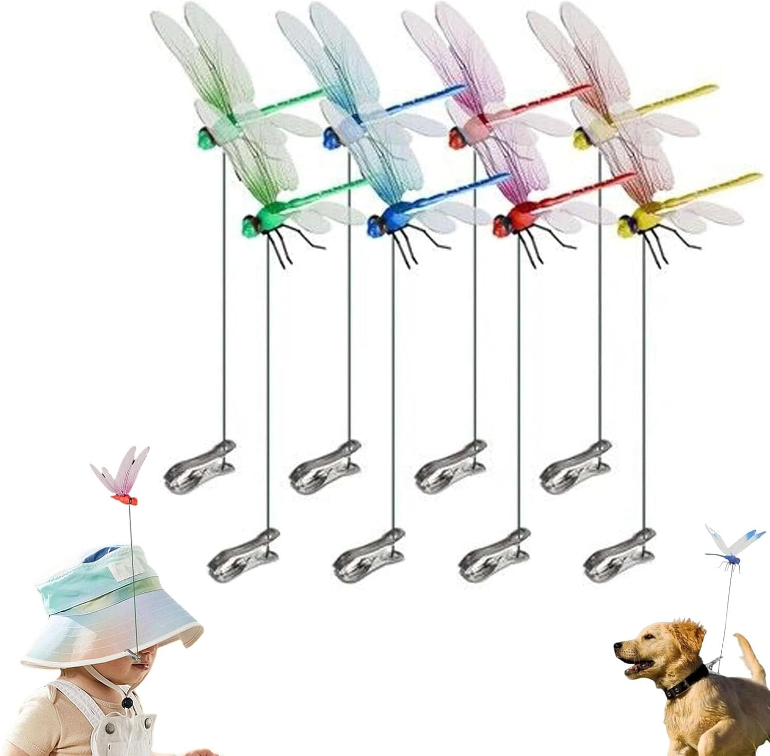 Dragonfly Clip Bug Repellent - 3D Artificial Fake Dragon Fly Clips for ...