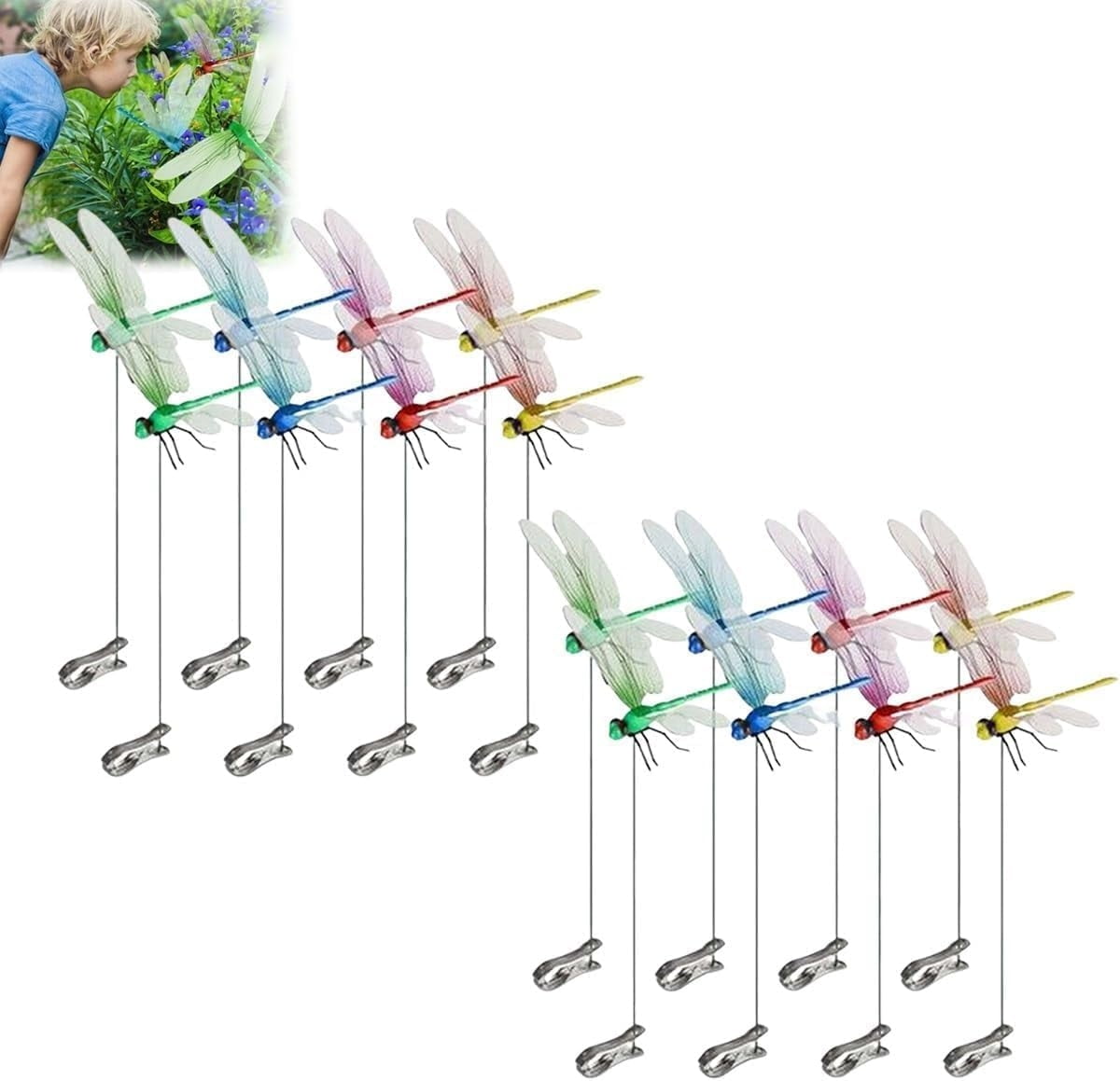 Dragonfly Clip Bug Repellent, New Fake Dragon Fly Hat Clips, 3D ...