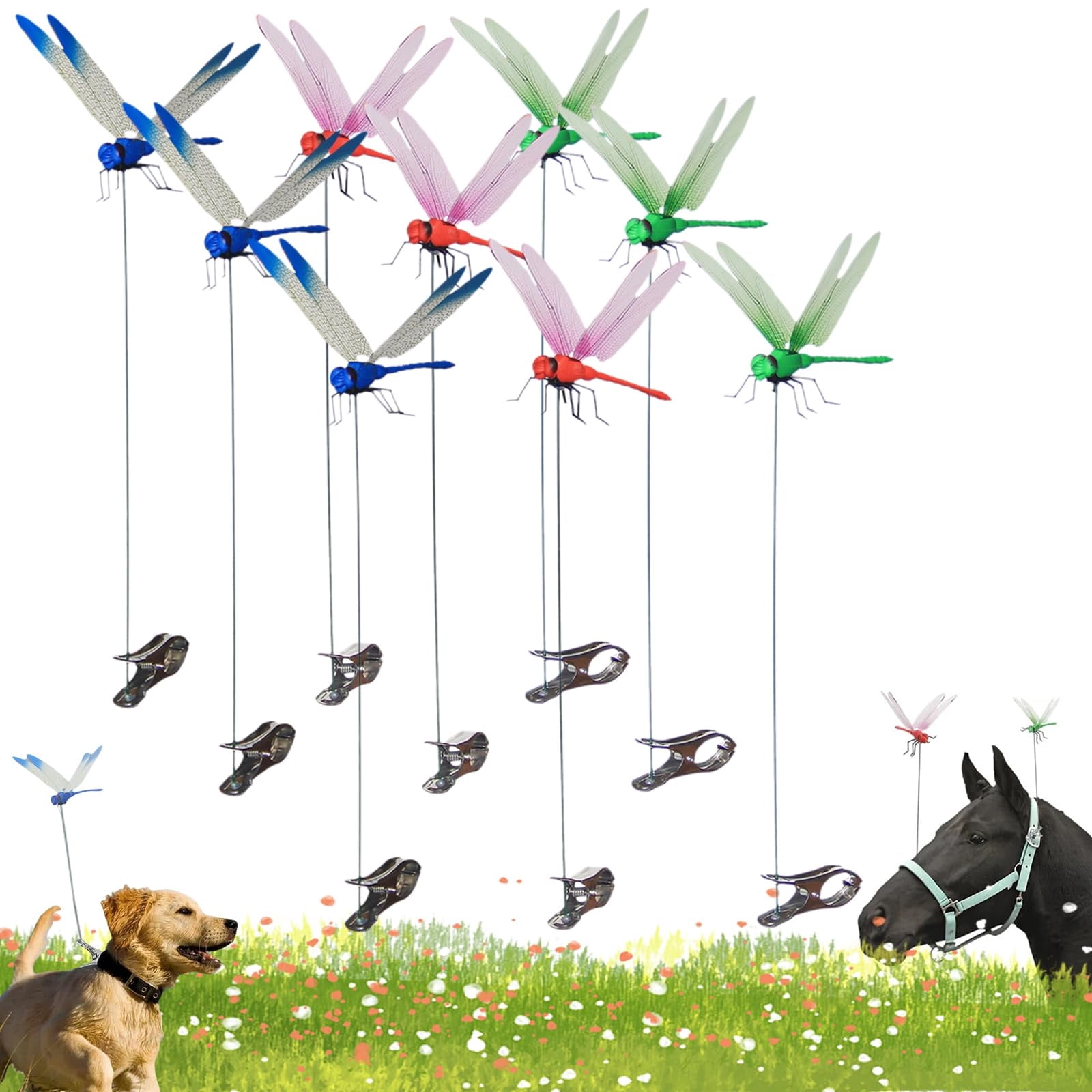Dragonfly Clips, Outdoor Dragonfly Rod Clip, 3D Artificial Fake Dragon ...