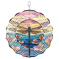 Dragonfly Colorful Stained Glass 3D Wind Spinner Kinetic Hanging Garden ...