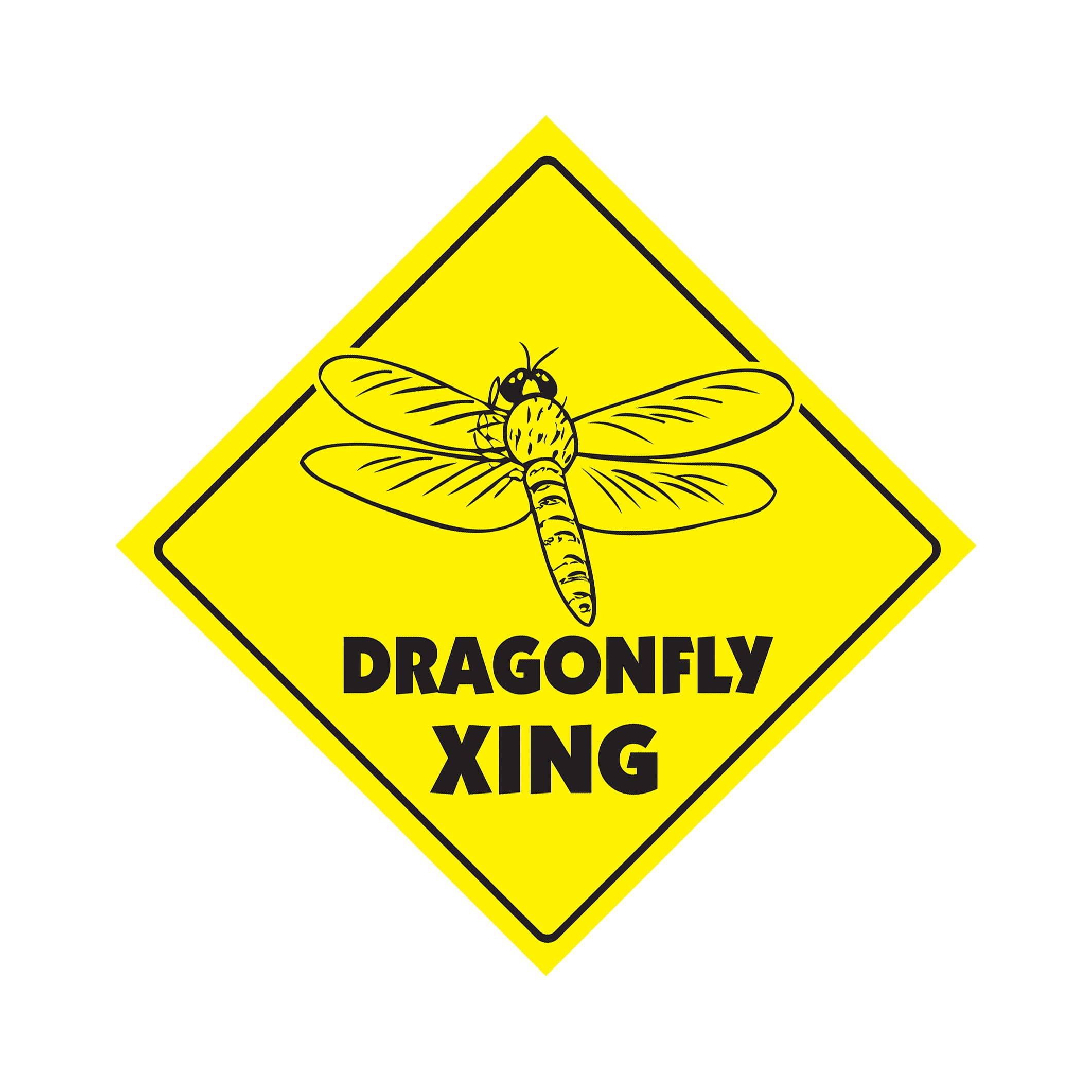 Dragonfly Crossing Sign Zone Xing | Indoor/Outdoor | 20" Tall wings ...