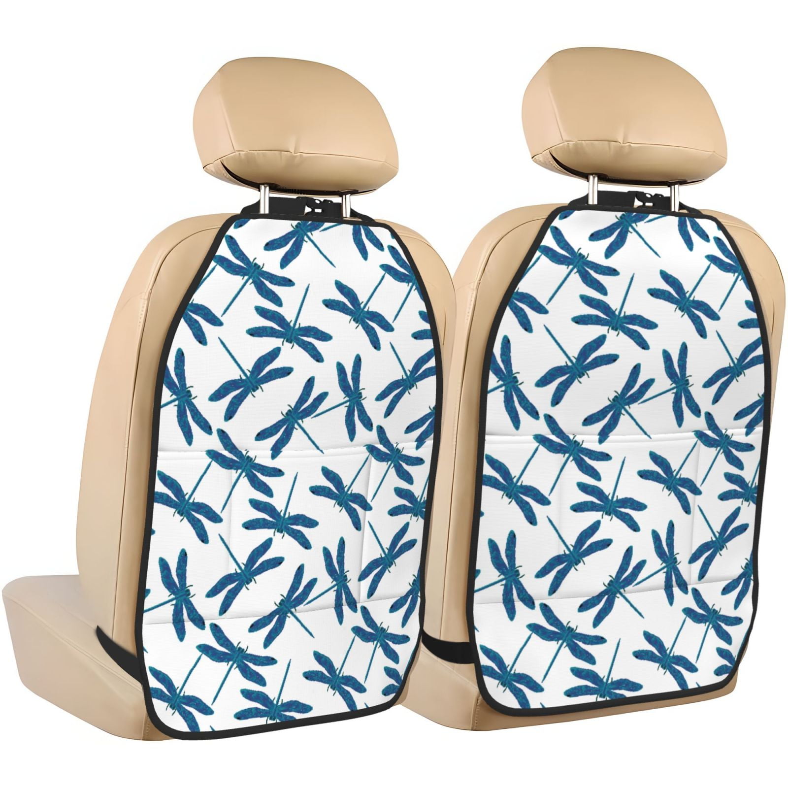 Dragonfly Dark Blue Mats Back Seat Protectors, Car Seat Protector ...