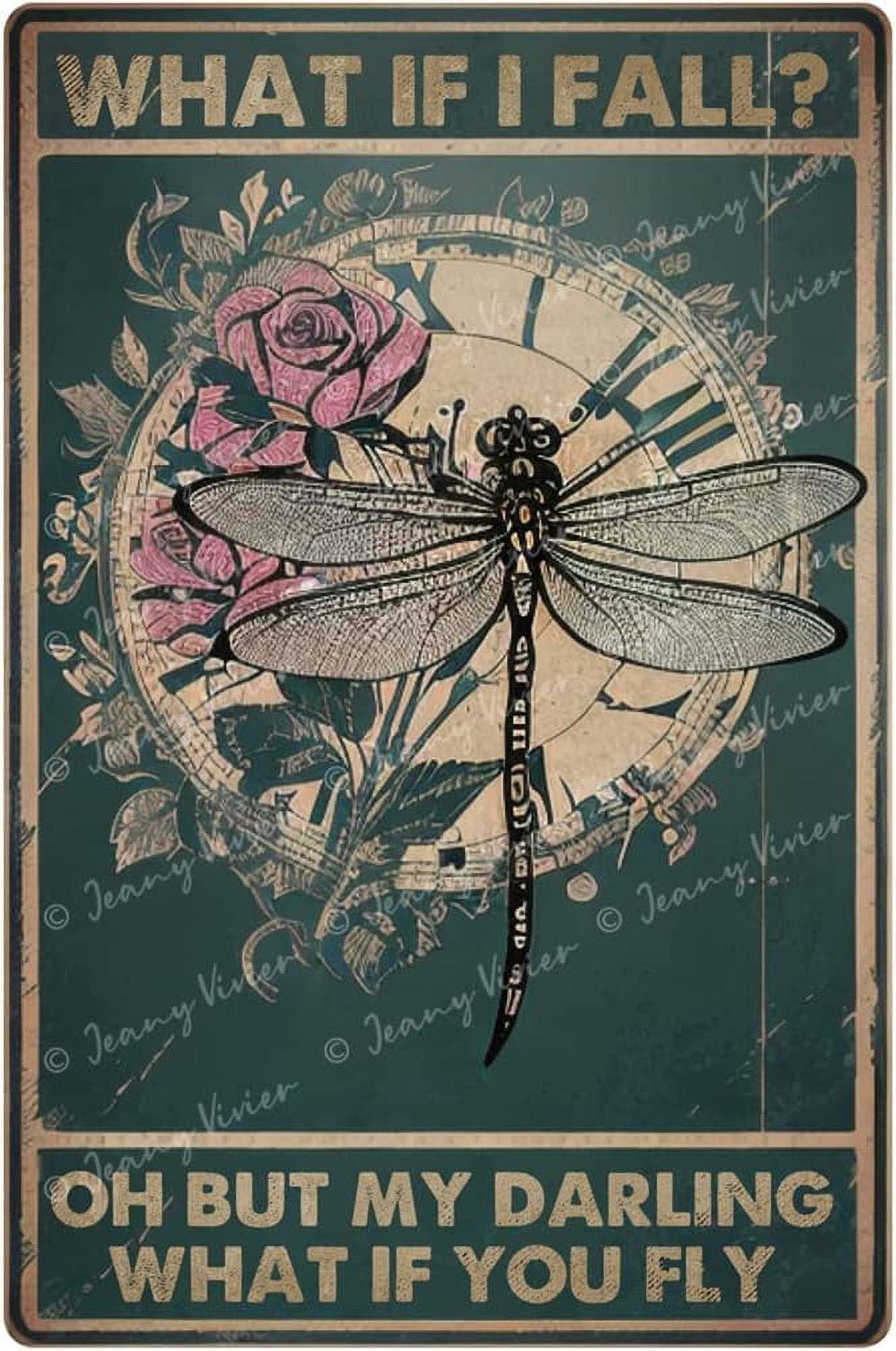 Dragonfly Decor, What If I Fall Oh But My Darling What If You Fly Retro ...