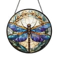 Dragonfly Decorative Faux Stained Glass Window Cling, Translucent ...