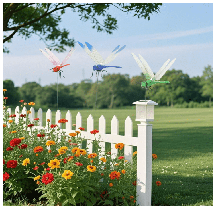 Dragonfly Decorative Stakes, Lifelike 3D Big Dragonfly PVC Dragon Fly ...