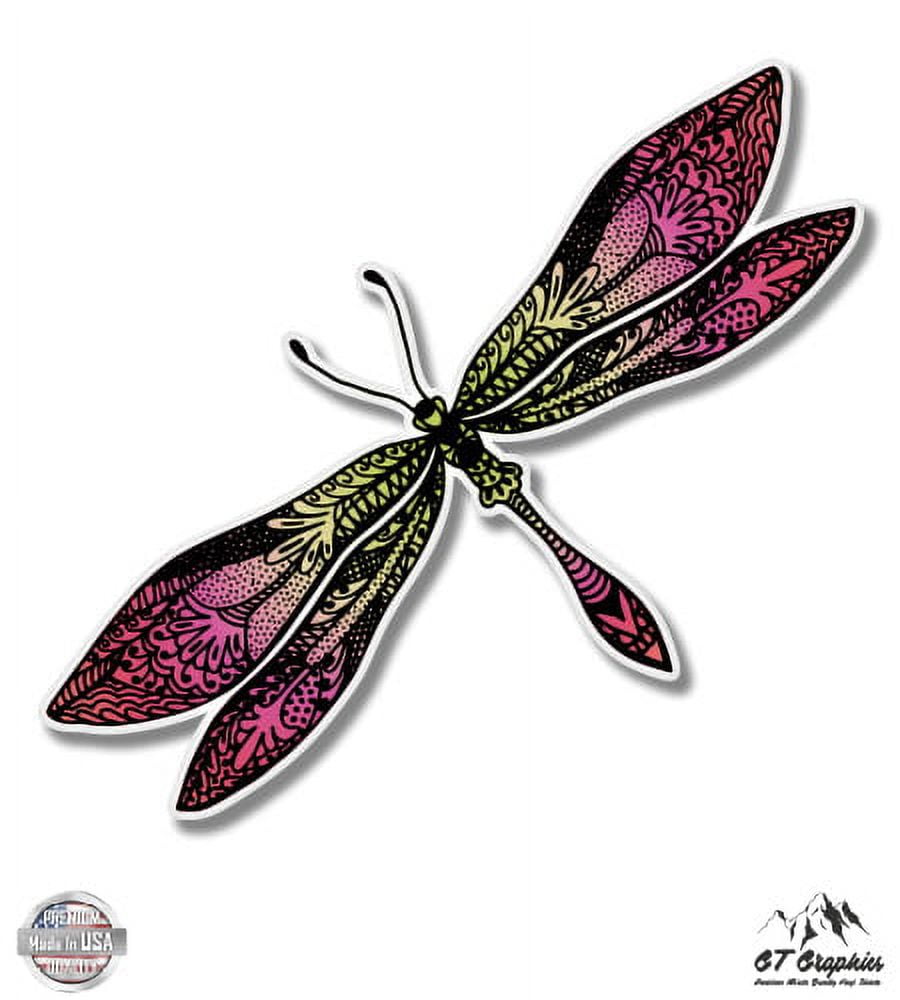 Dragonfly Design Colorful - 12" Vinyl Sticker Waterproof Decal ...